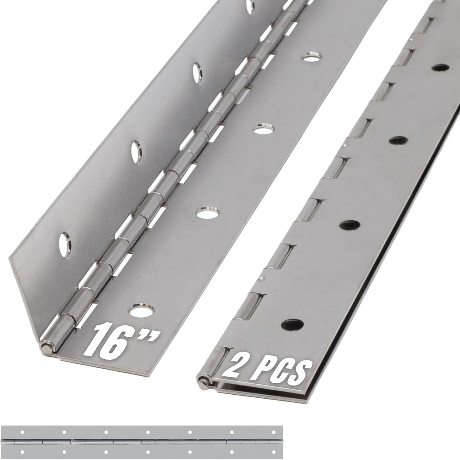 16 Inch Silver Heavy Duty Piano Hinge Continuous Stainless Steel 304 (2 ...