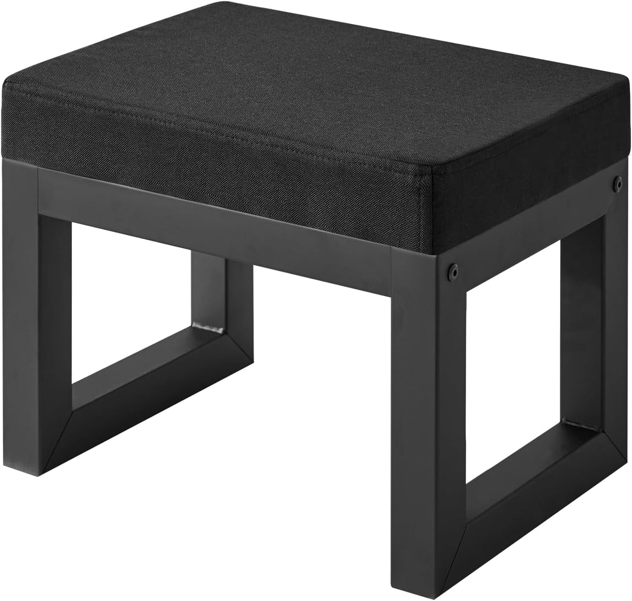 16 Inch Small Foot Stool Ottoman, Rectangle Linen Foot Rest with Padded ...