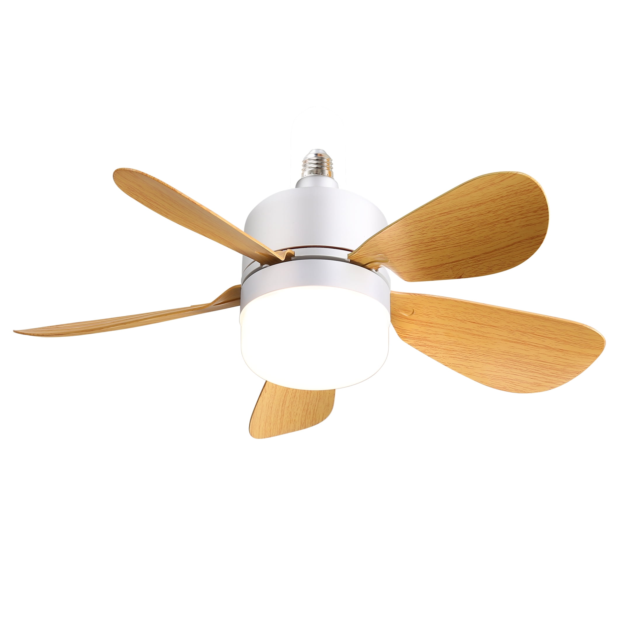 16 Inch Socket Ceiling Fan with LED Light & Remote, Dimmable 2-in-1 Fan ...