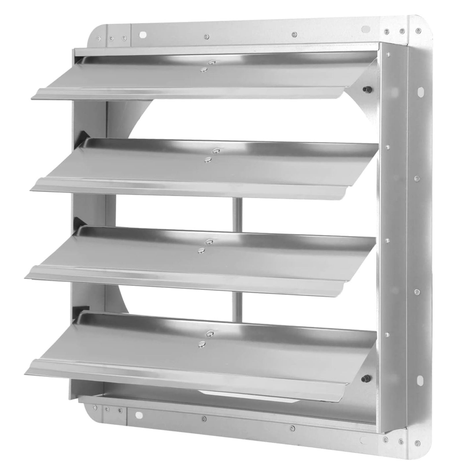 16-Inch Square Aluminum Automatic Gravity Shutter Louver Vent, Silver ...