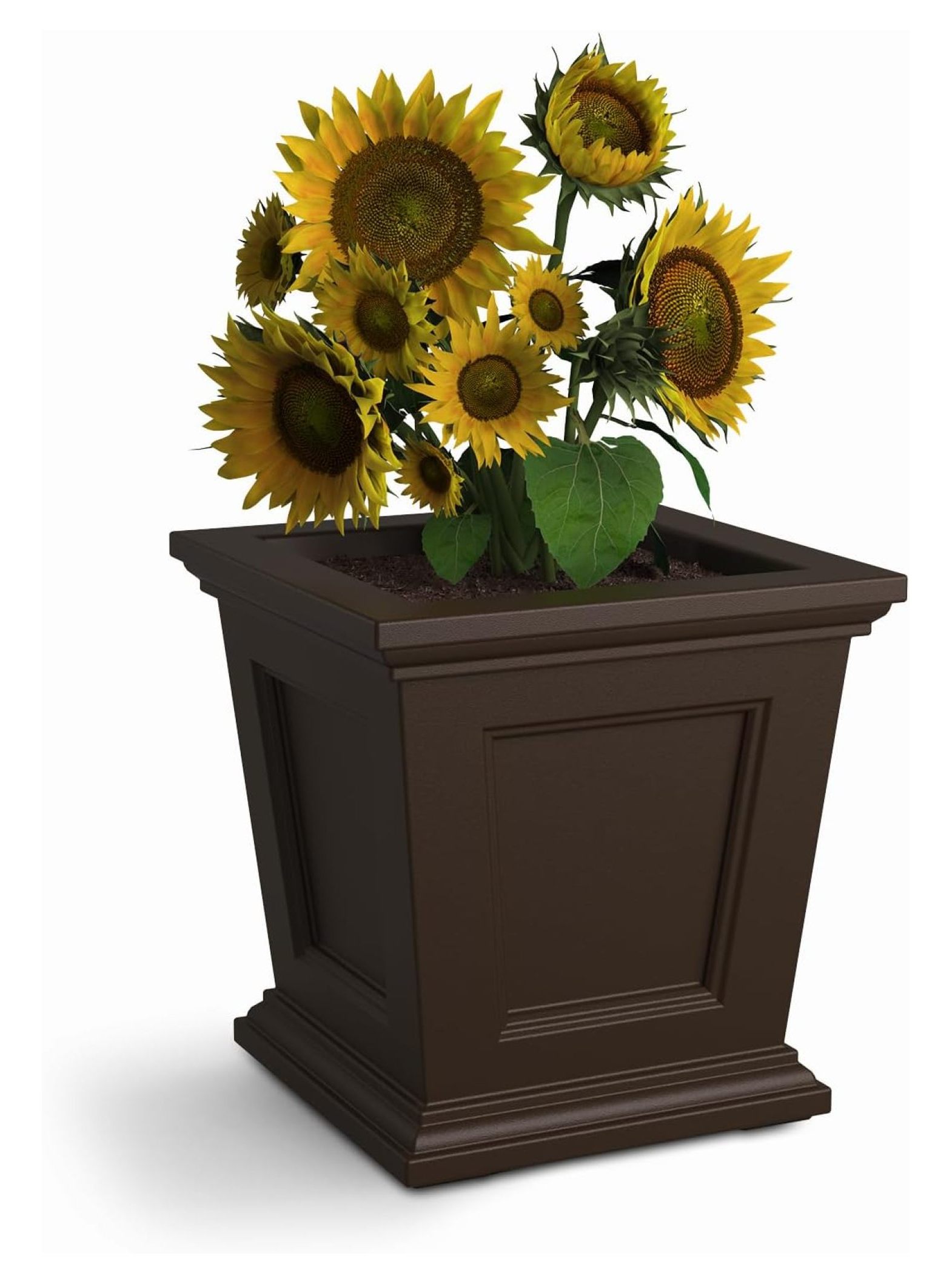 16-Inch Square Planter – Self-Watering, Weather-Resistant Planter for ...