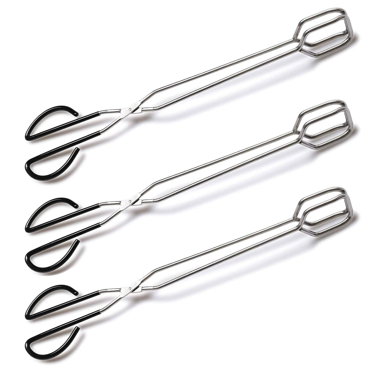 16 Inch Stainless Steel Kitchen Scissor Tongs Non-Slip Comfortable Grip ...