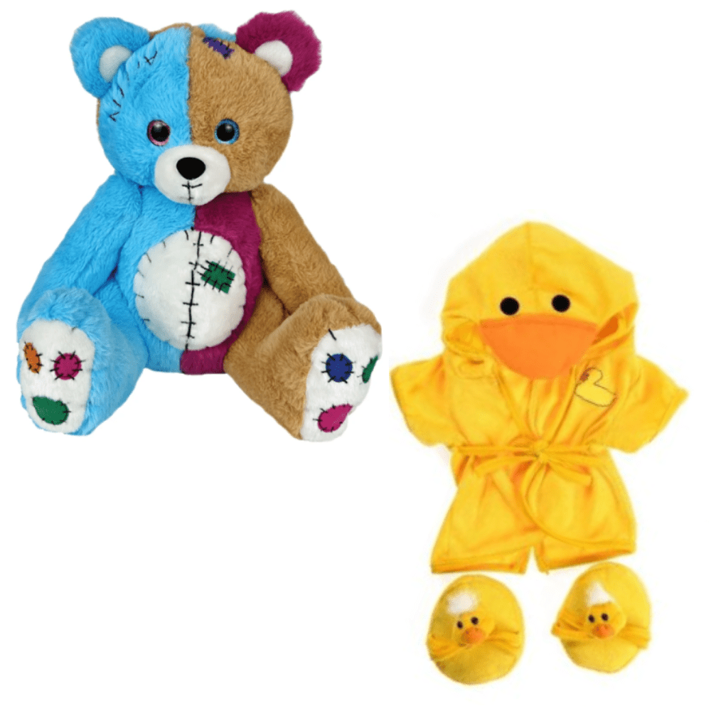 16-Inch Stitches the Bear Plush Toy with Duck Robe - Soft Stuffed ...