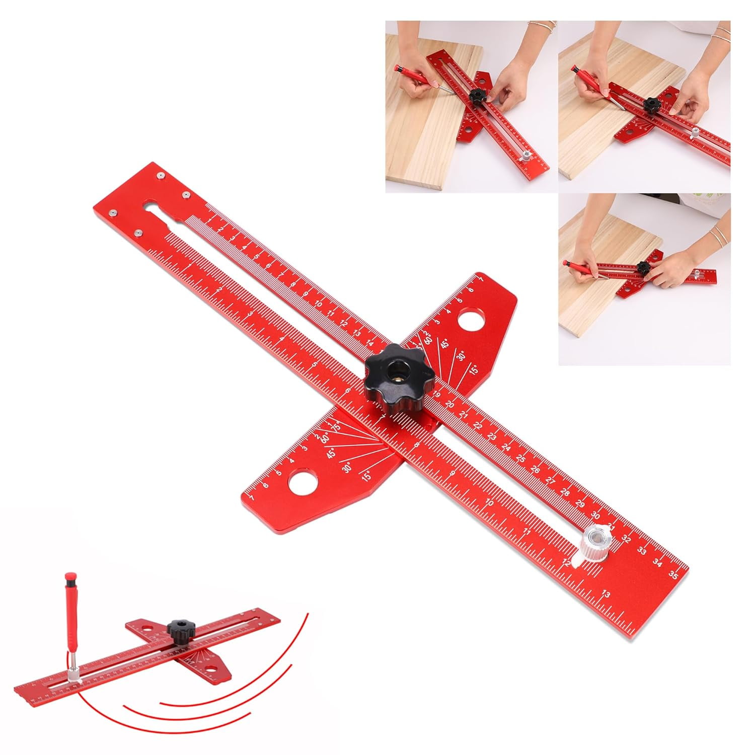 16 Inch T Type Aluminum Adjustable Woodpecker Carpenter Square ...