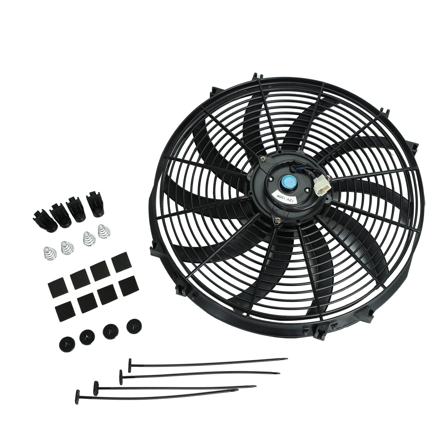 16 Inch Universal Slim Fan Electric Radiator Cooling Fan Push Pull Mount Kit，12V 120W High ...