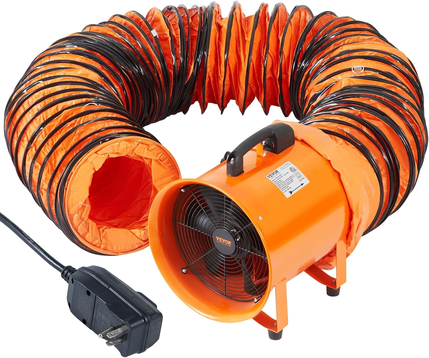 16 Inch Utility Blower Fan, 2 Speed 5175 CFM Heavy Duty Cylinder Axial ...