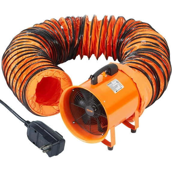 16 Inch Utility Blower Fan, 2 Speed 5175 CFM Heavy Duty Cylinder Axial ...
