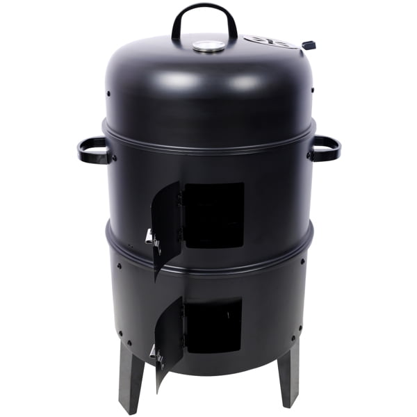 16 Inch Vertical Charcoal Smoker, Round BBQ Grill for Outdoor Cooking ...