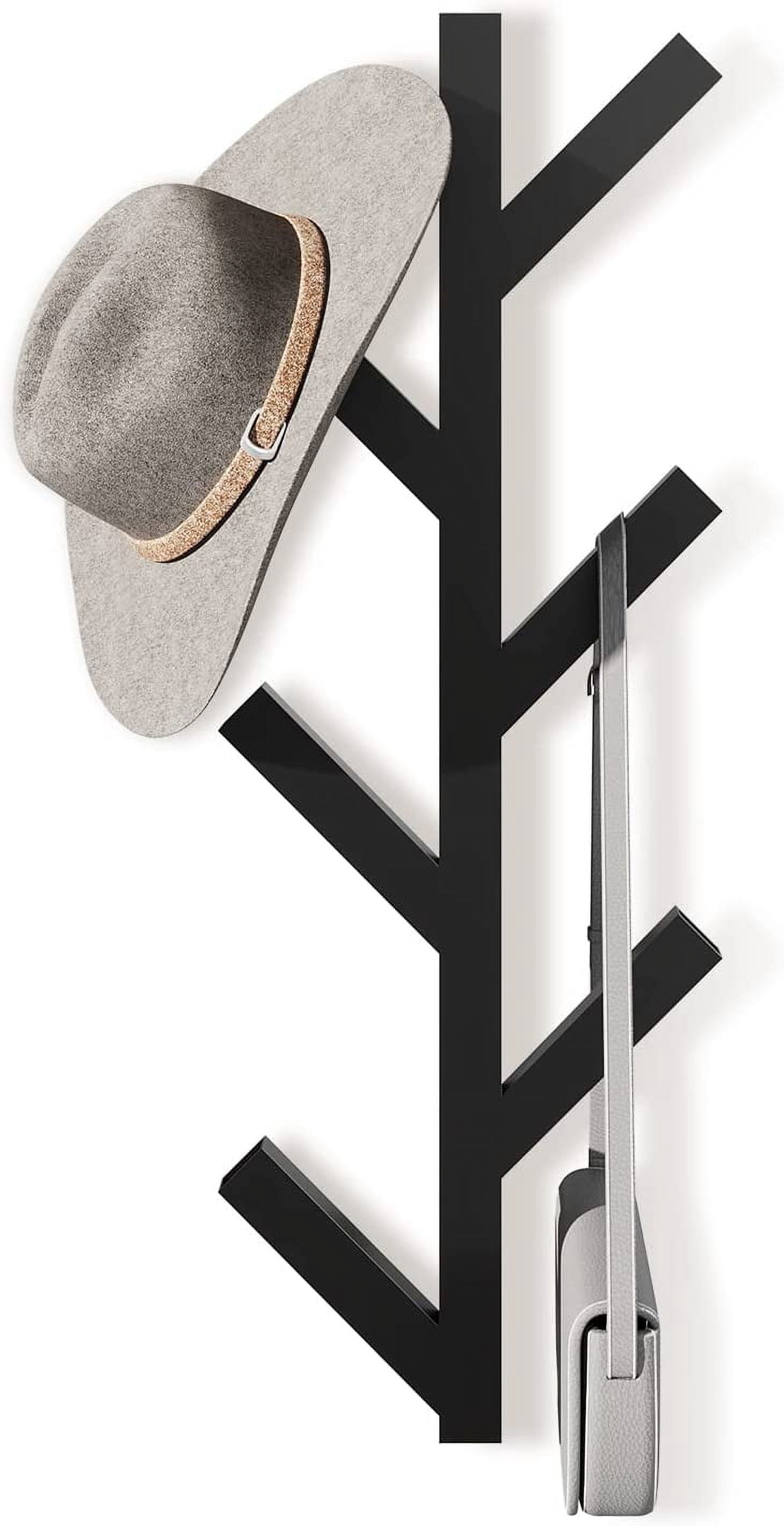 16-Inch Vertical Coat Rack Wall Mounted Metal Hat Rack for Hats Jackets ...