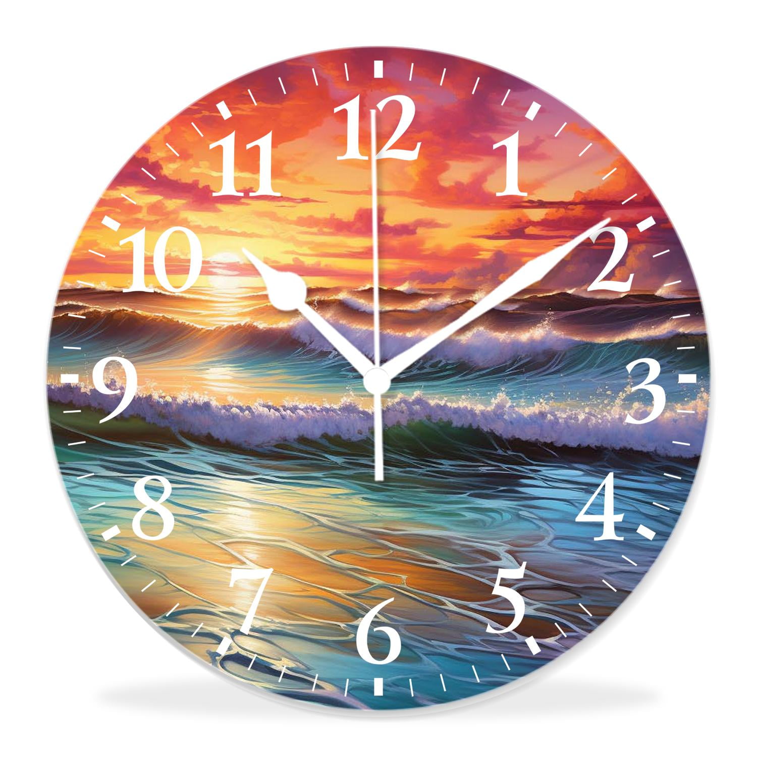 16 Inch Wall Clock Battery Operated Silent Clock Decorative for Office ...