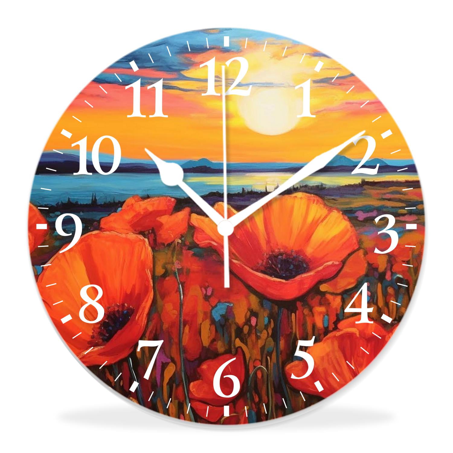 16 Inch Wall Clock Battery Operated Silent Clock Decorative for Office ...