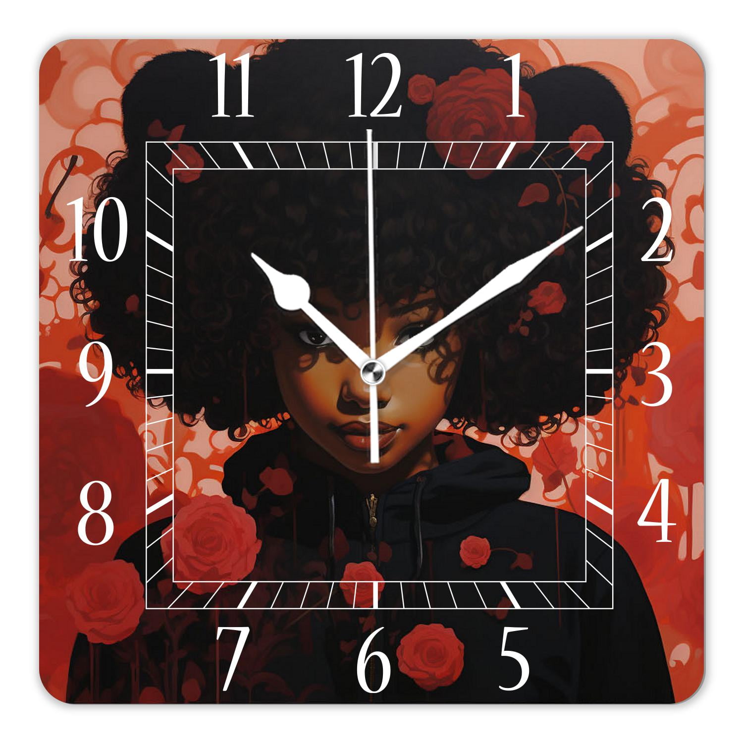 16 Inch Wall Clock Battery Operated Square Clock Decorative for Office ...
