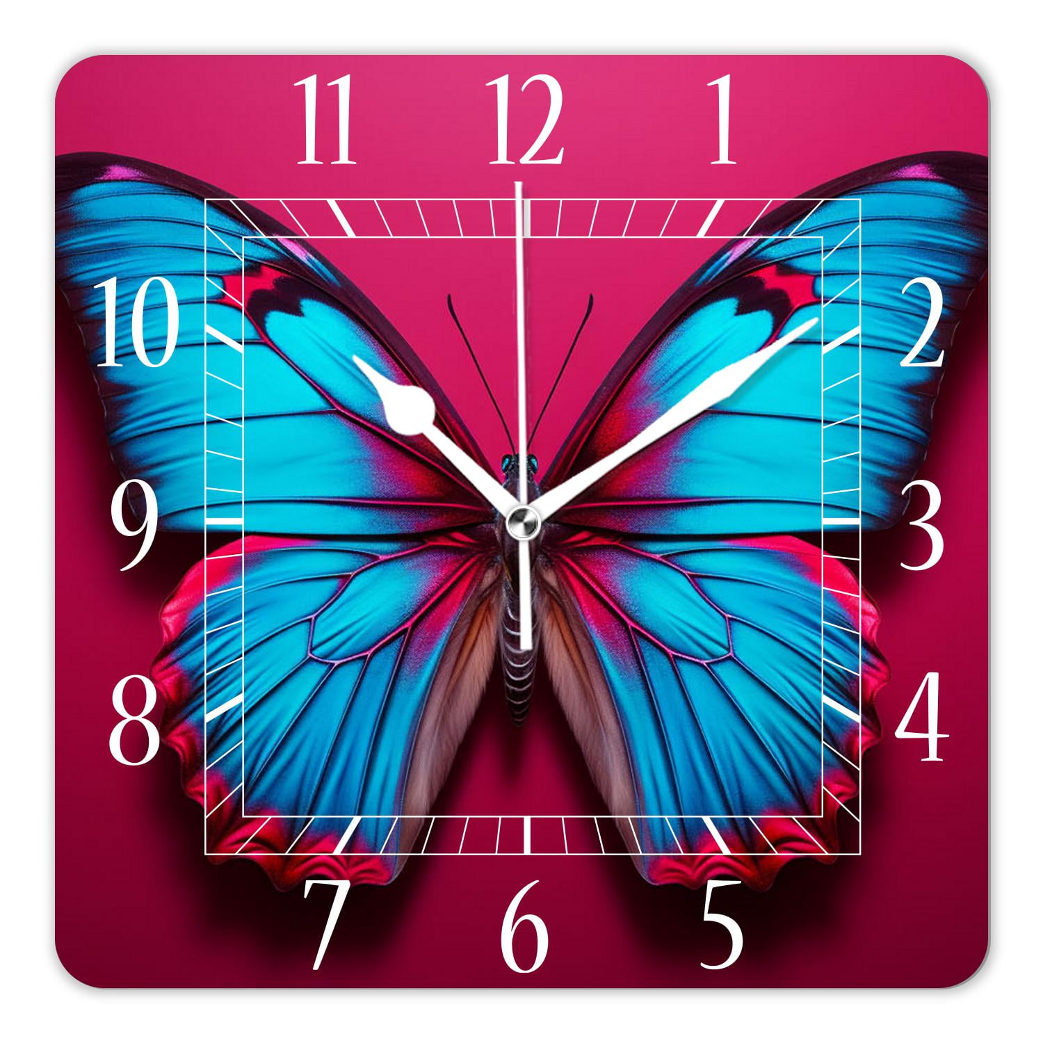 16 Inch Wall Clock Battery Operated Square Clock Decorative for Office ...