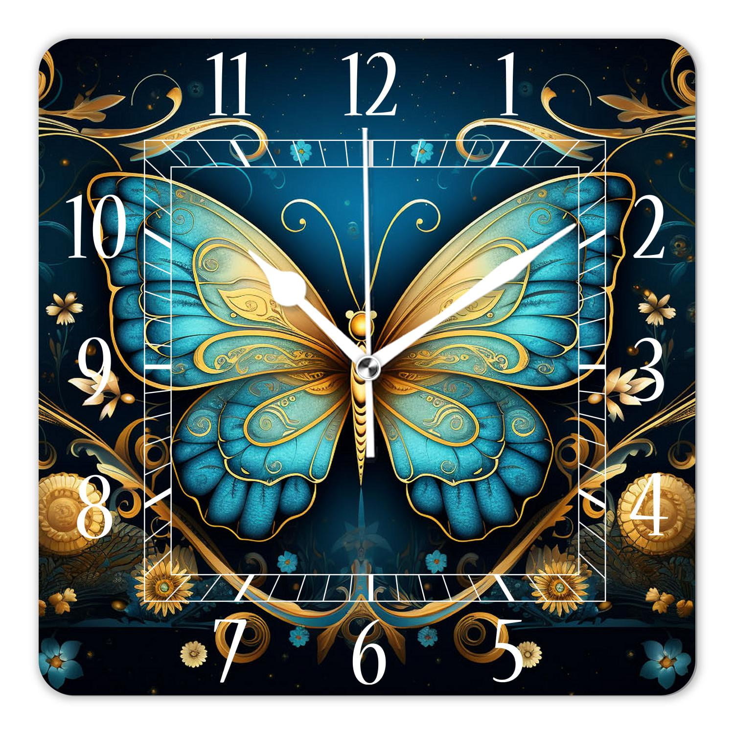 16 Inch Wall Clock Battery Operated Square Clock Decorative for Office ...