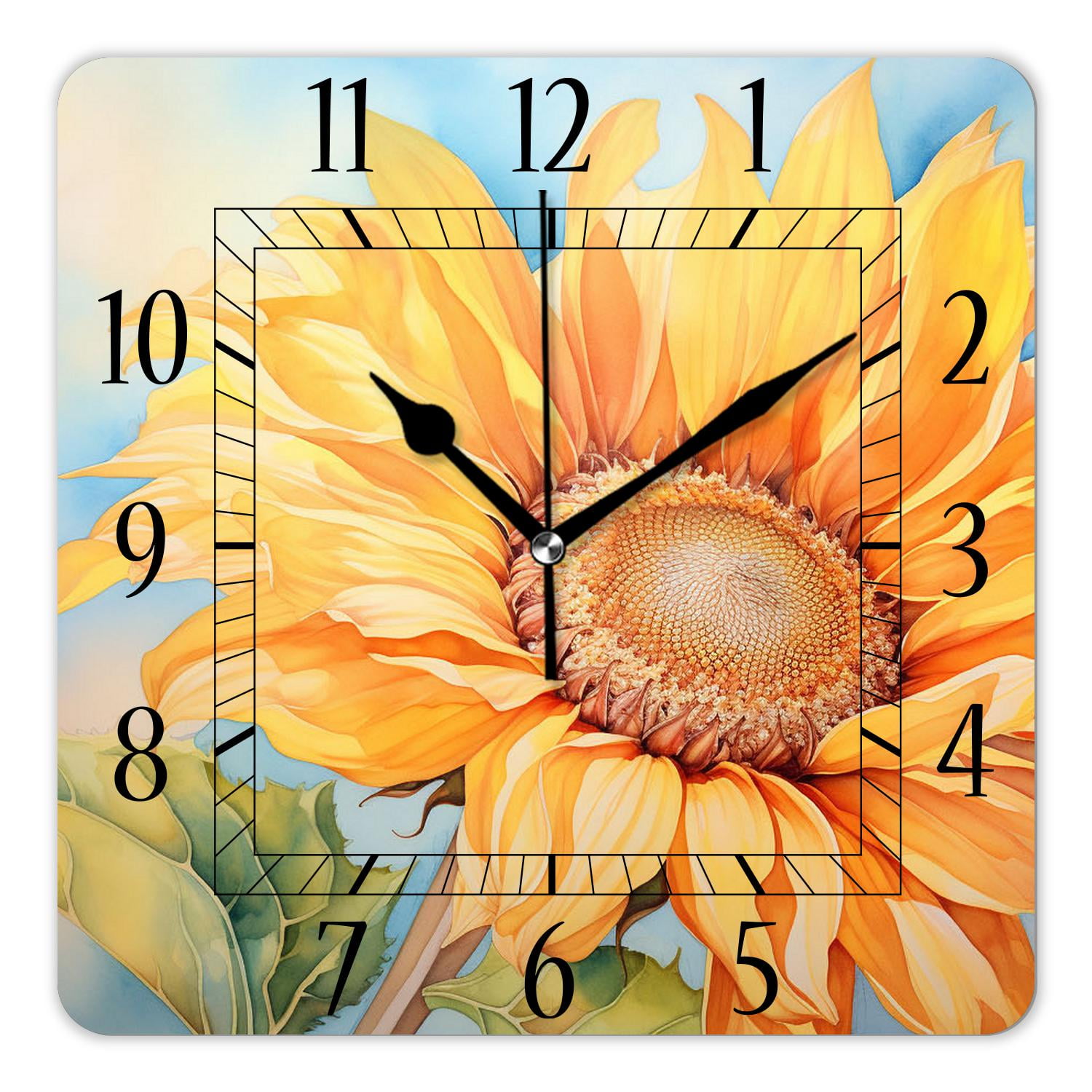 16 Inch Wall Clock Battery Operated Square Clock Decorative for Office ...