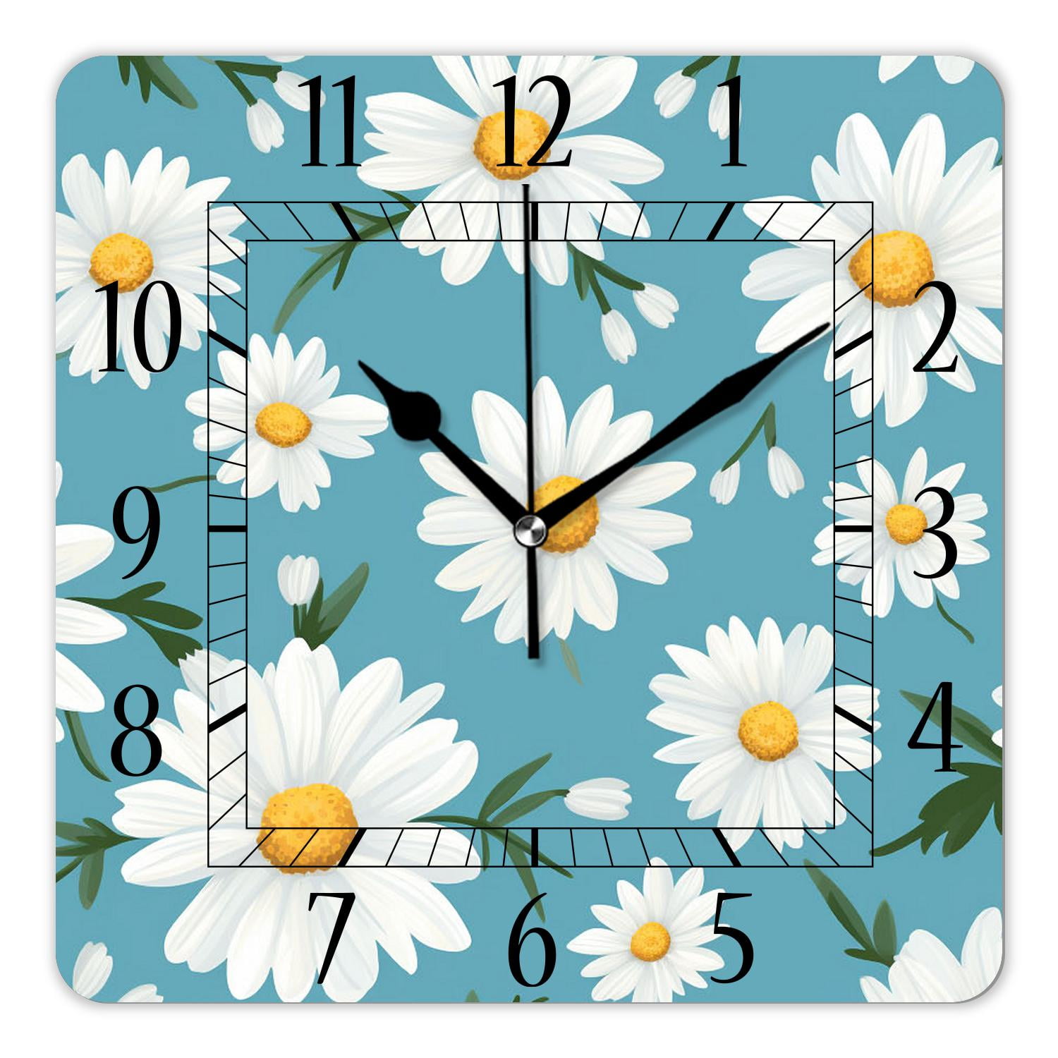 16 Inch Wall Clock Battery Operated Square Clock Decorative for Office ...