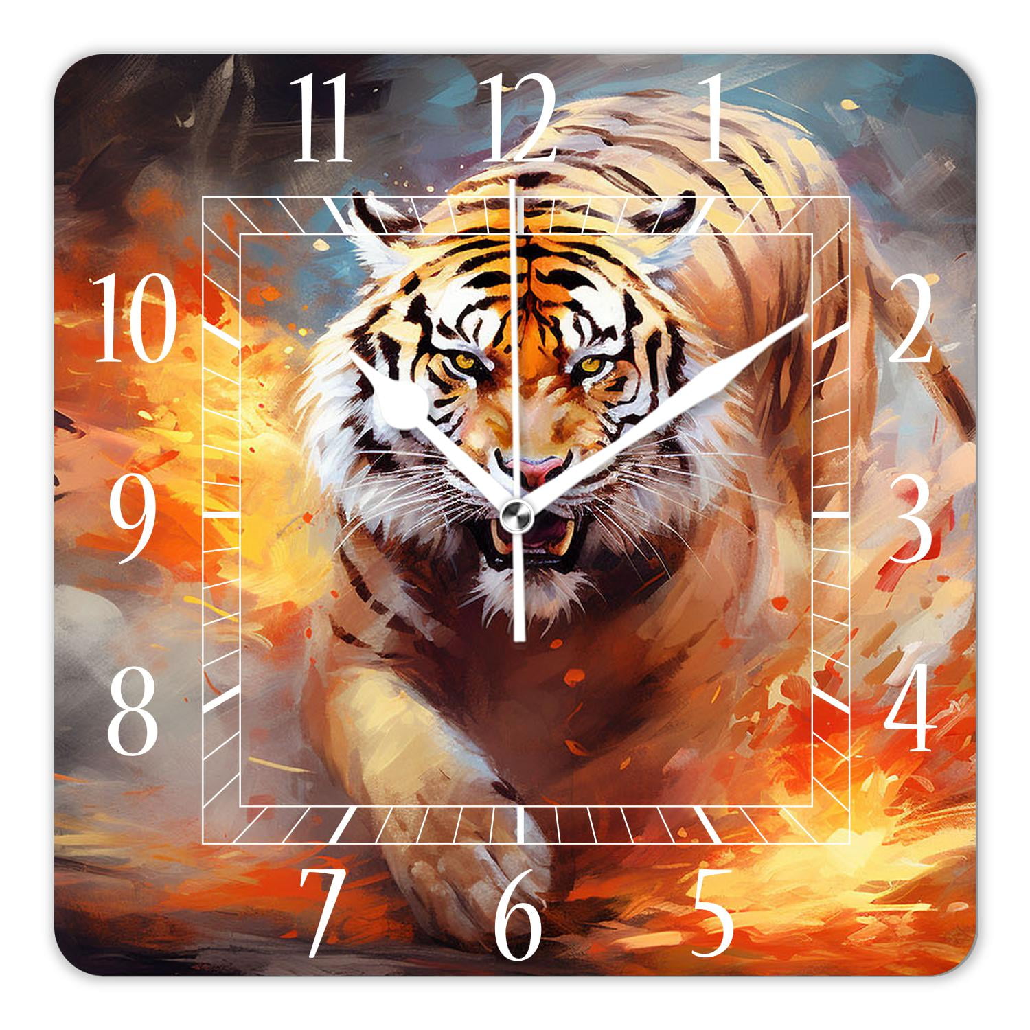 16 Inch Wall Clock Battery Operated Square Clock Decorative for Office ...