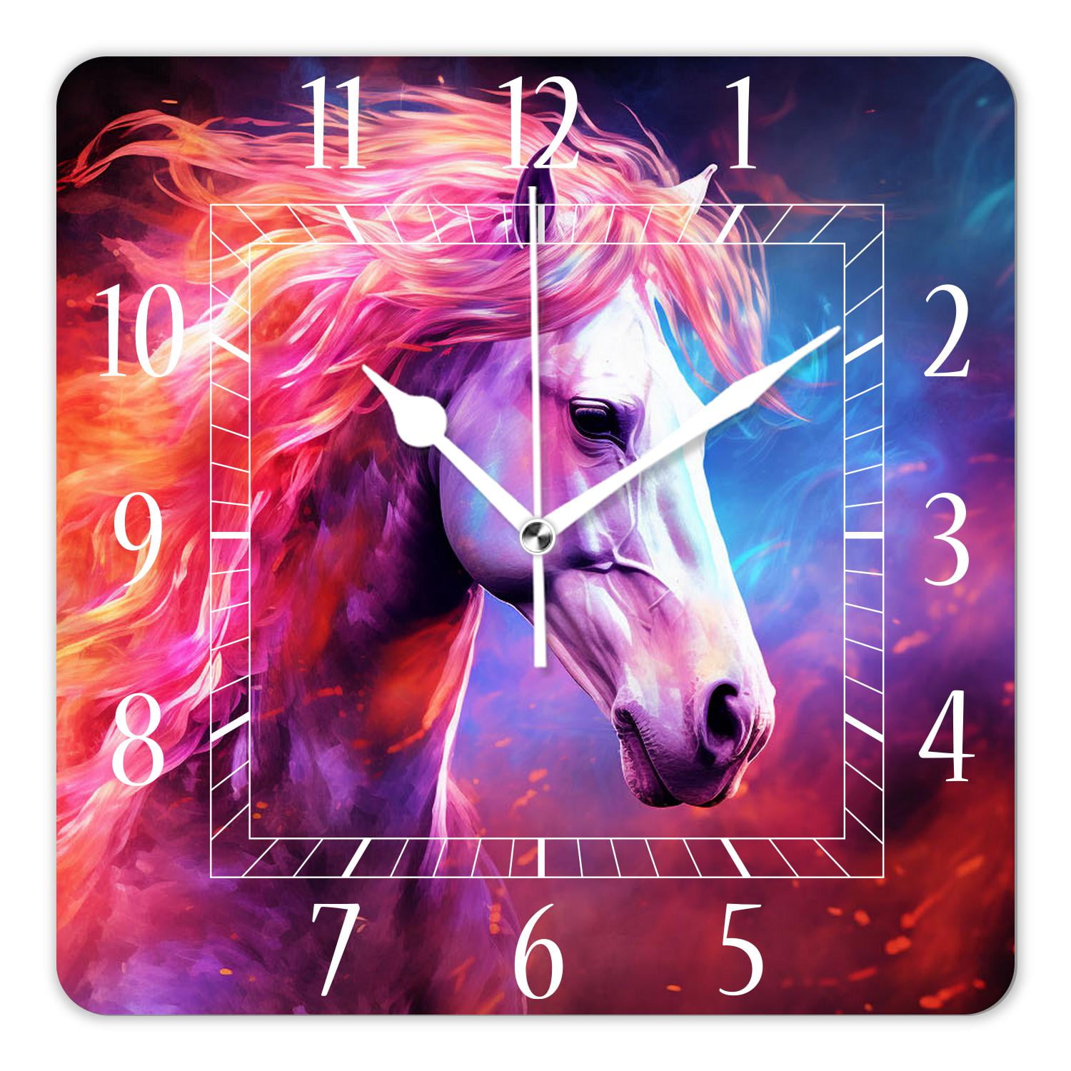 16 Inch Wall Clock Battery Operated Square Clock Decorative for Office ...