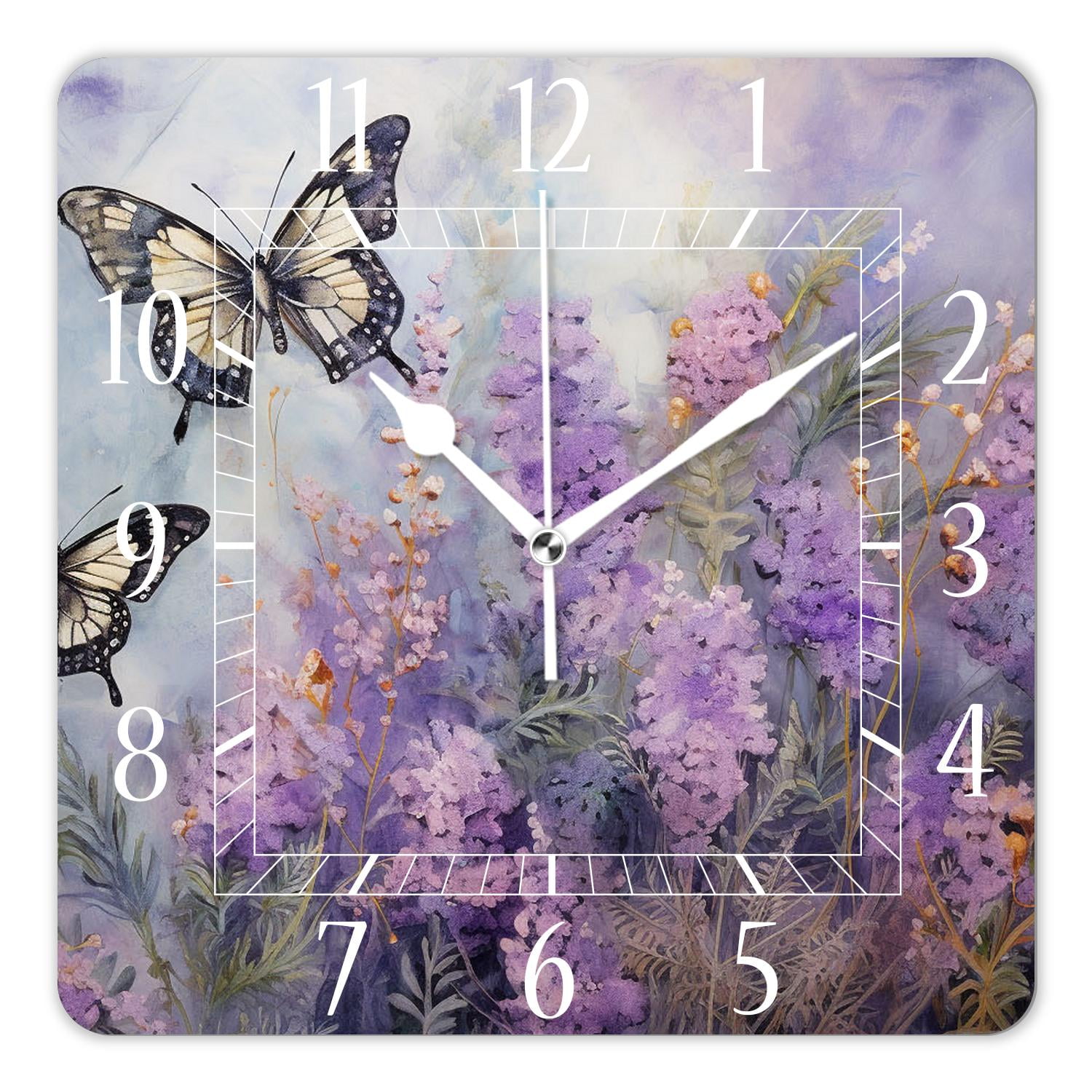 16 Inch Wall Clock Battery Operated Square Clock Decorative for Office ...