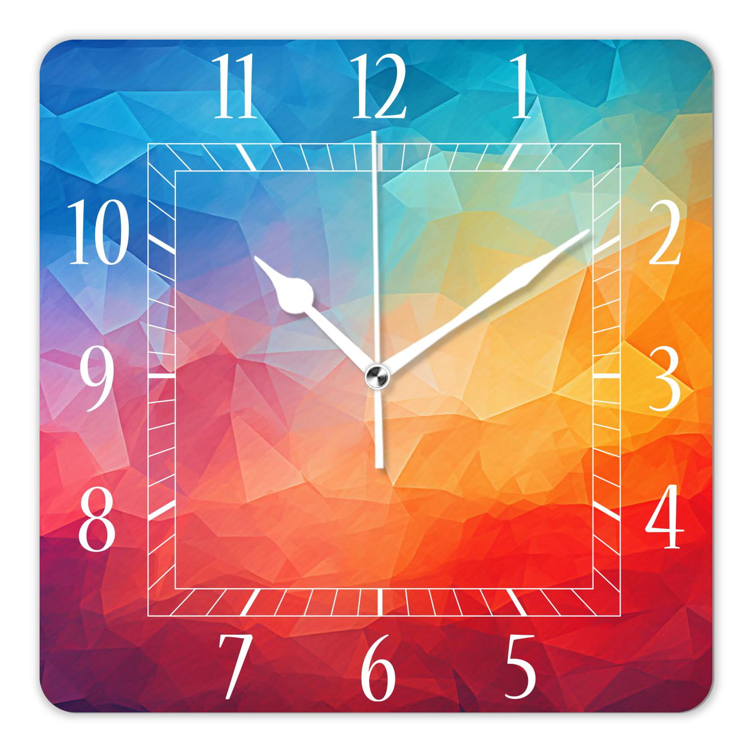 16 Inch Wall Clock Battery Operated Square Clock Decorative for Office ...