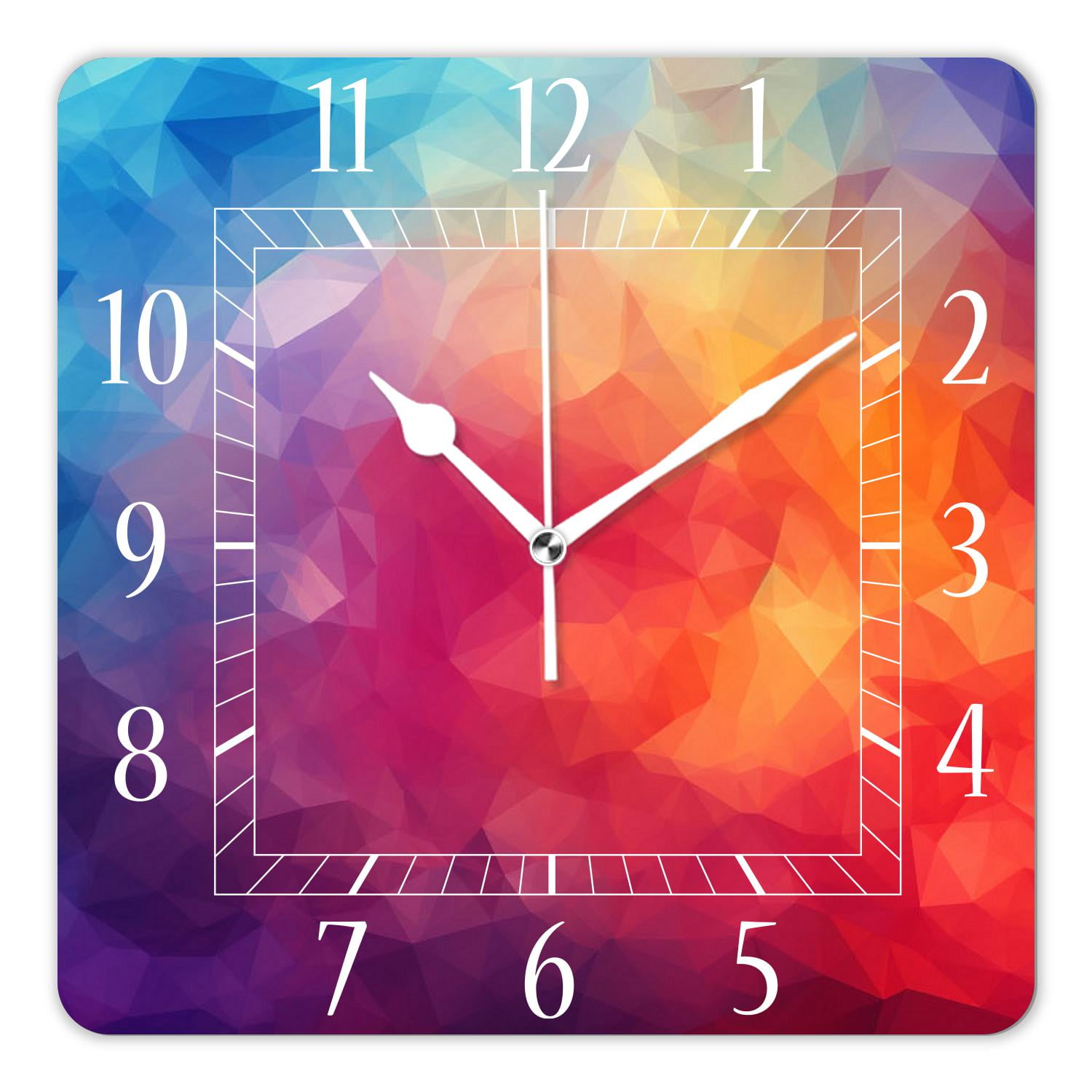 16 Inch Wall Clock Battery Operated Square Clock Decorative for Office ...