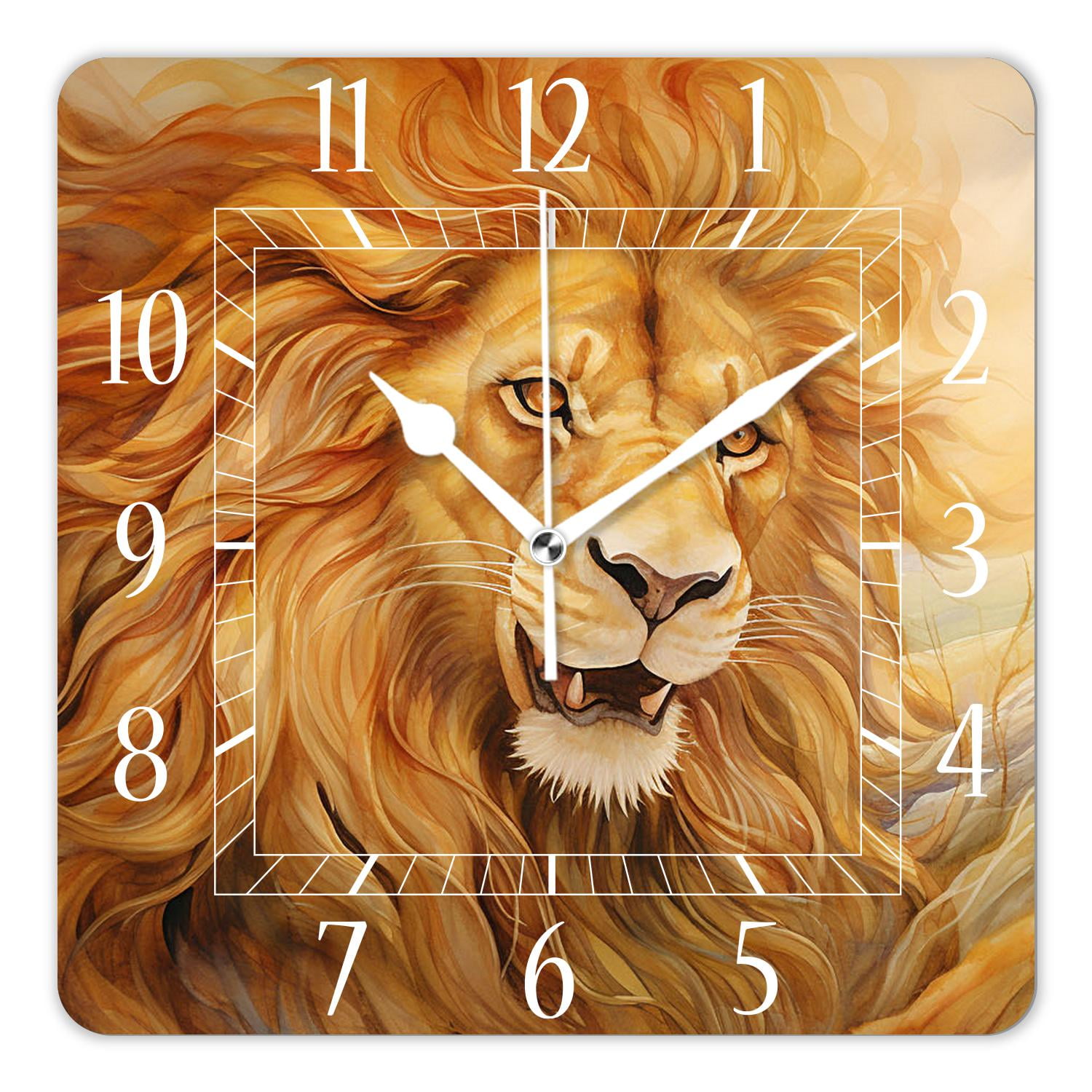 16 Inch Wall Clock Battery Operated Square Clock Decorative for Office ...