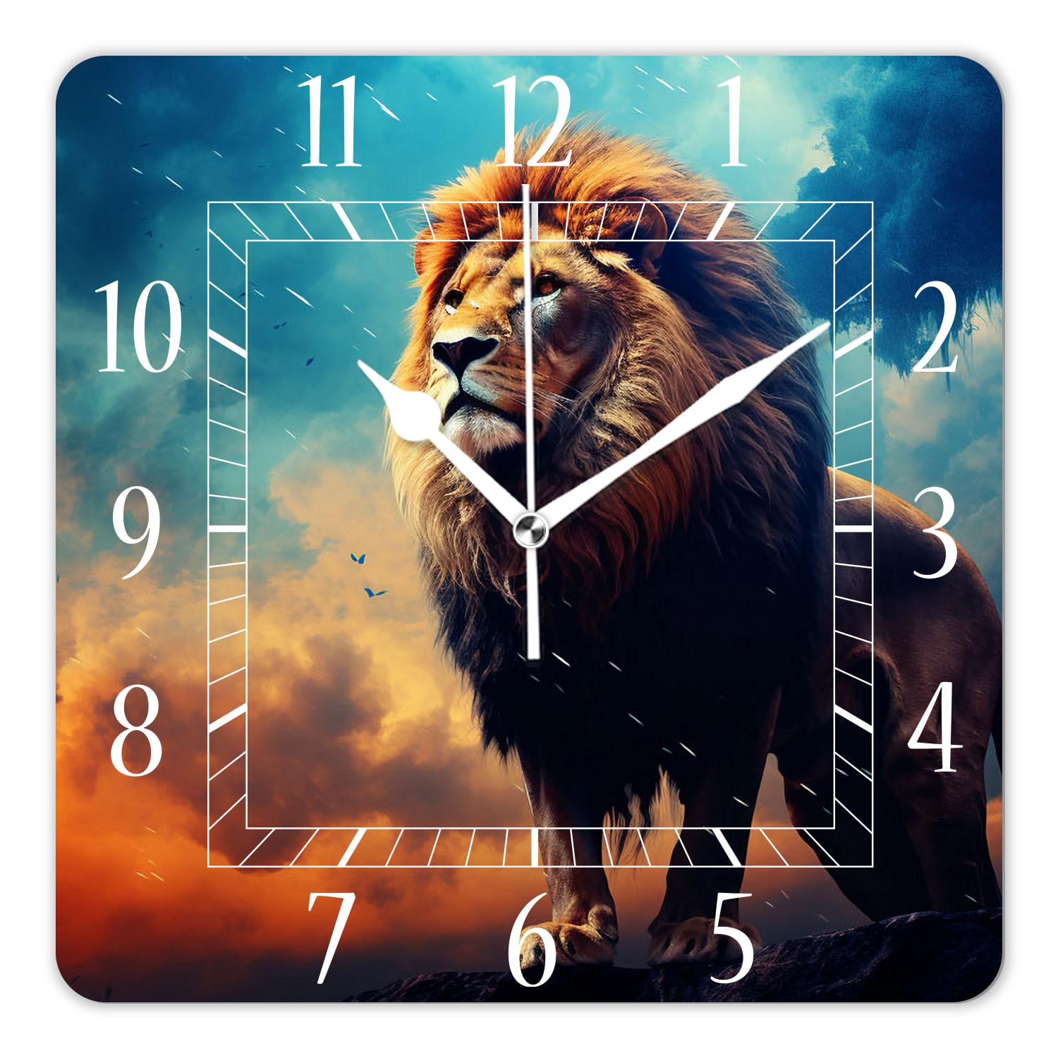16 Inch Wall Clock Battery Operated Square Clock Decorative for Office ...