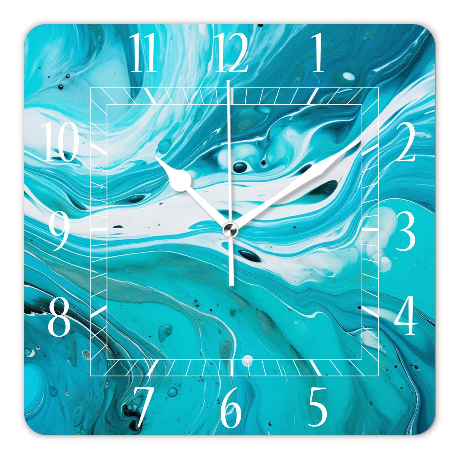 16 Inch Wall Clock Battery Operated Square Clock Decorative for Office ...