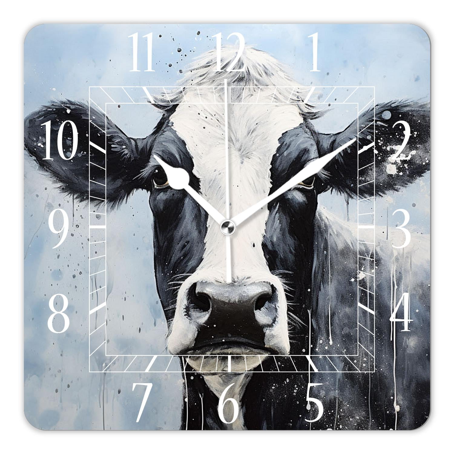 16 Inch Wall Clock Battery Operated Square Clock Decorative for Office ...