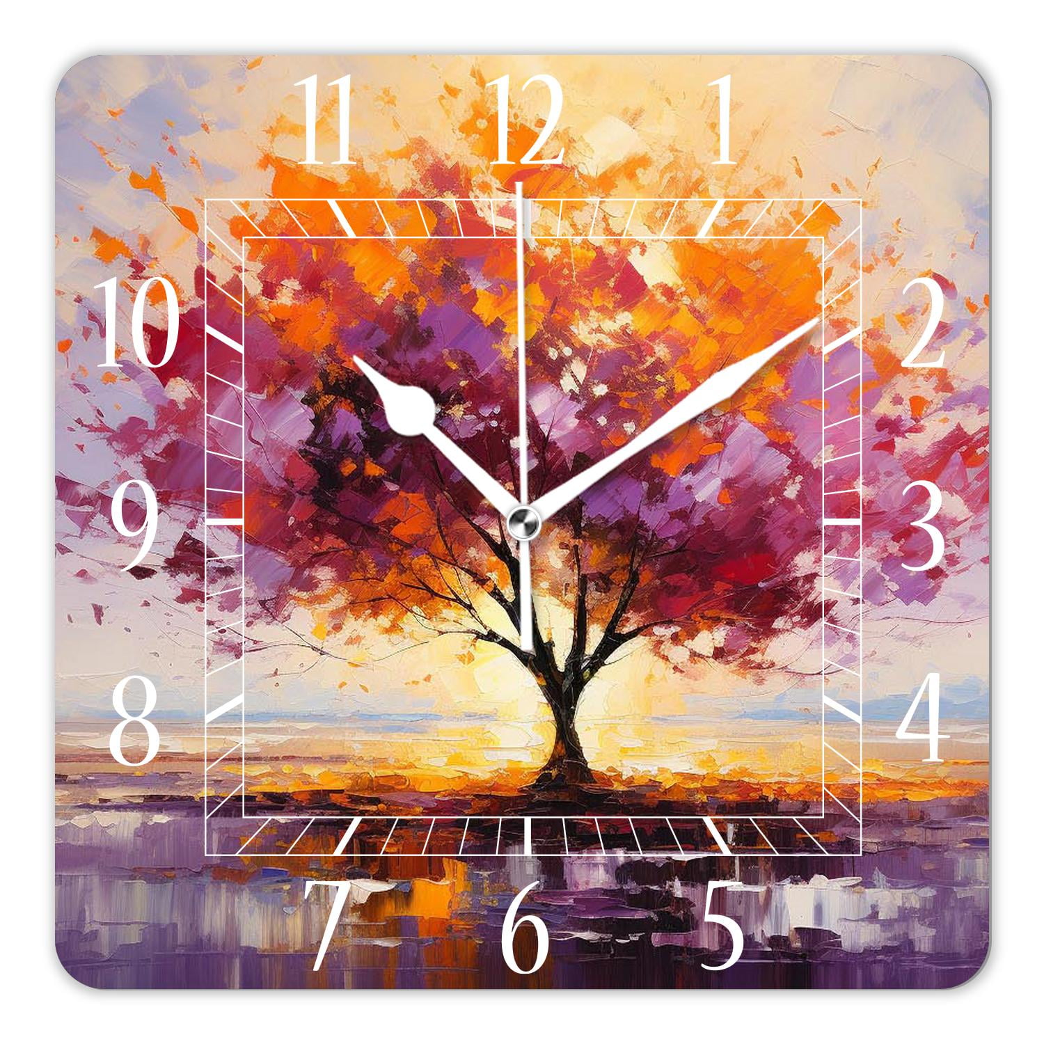16 Inch Wall Clock Battery Operated Square Clock Decorative for Office ...