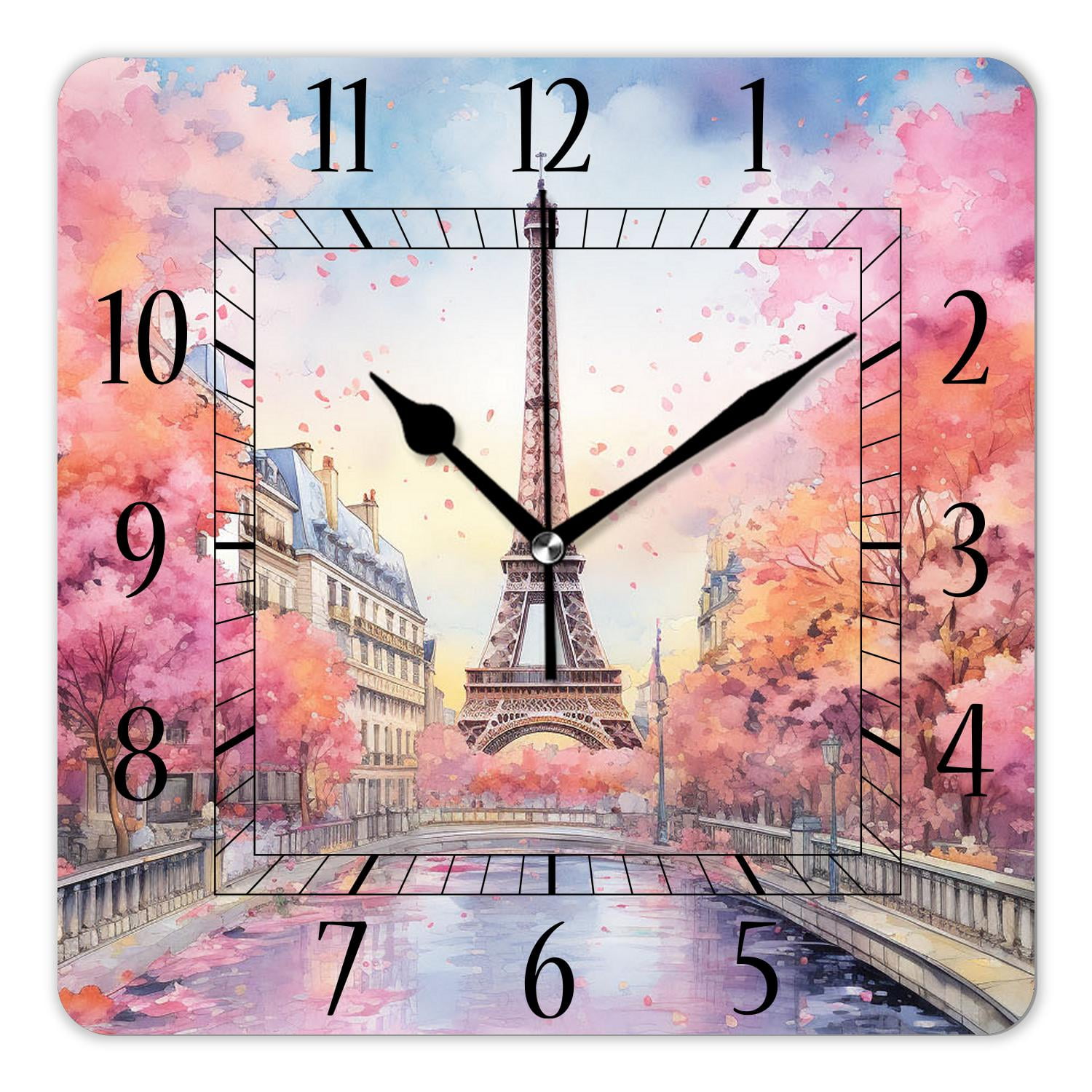 16 Inch Wall Clock Battery Operated Square Clock Decorative for Office ...