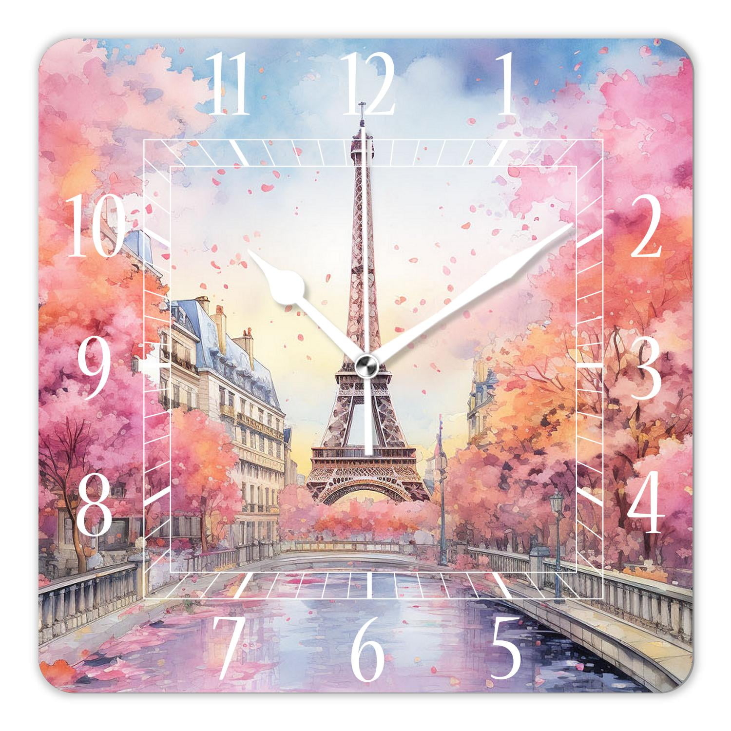 16 Inch Wall Clock Battery Operated Square Clock Decorative for Office ...