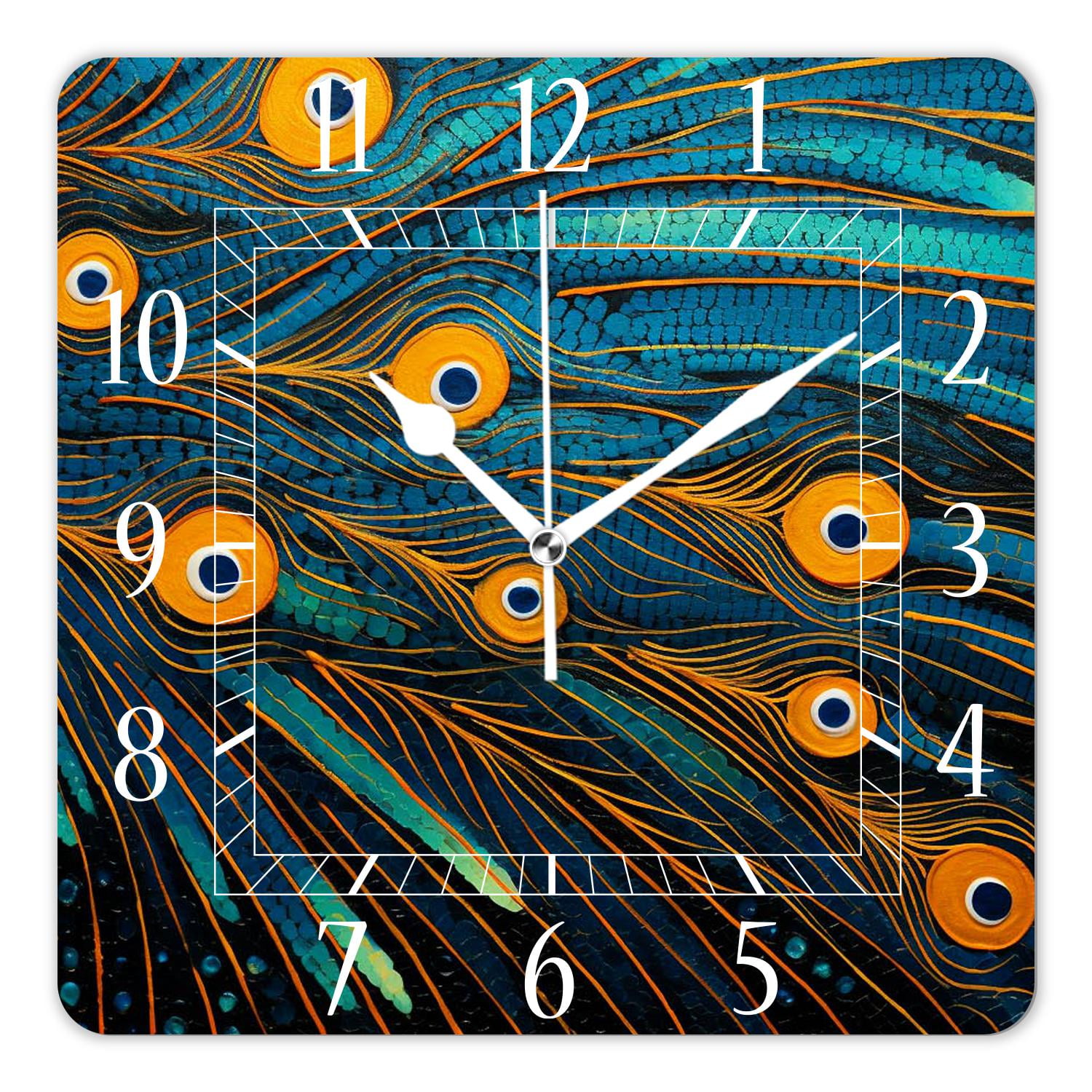 16 Inch Wall Clock Battery Operated Square Clock Decorative for Office ...