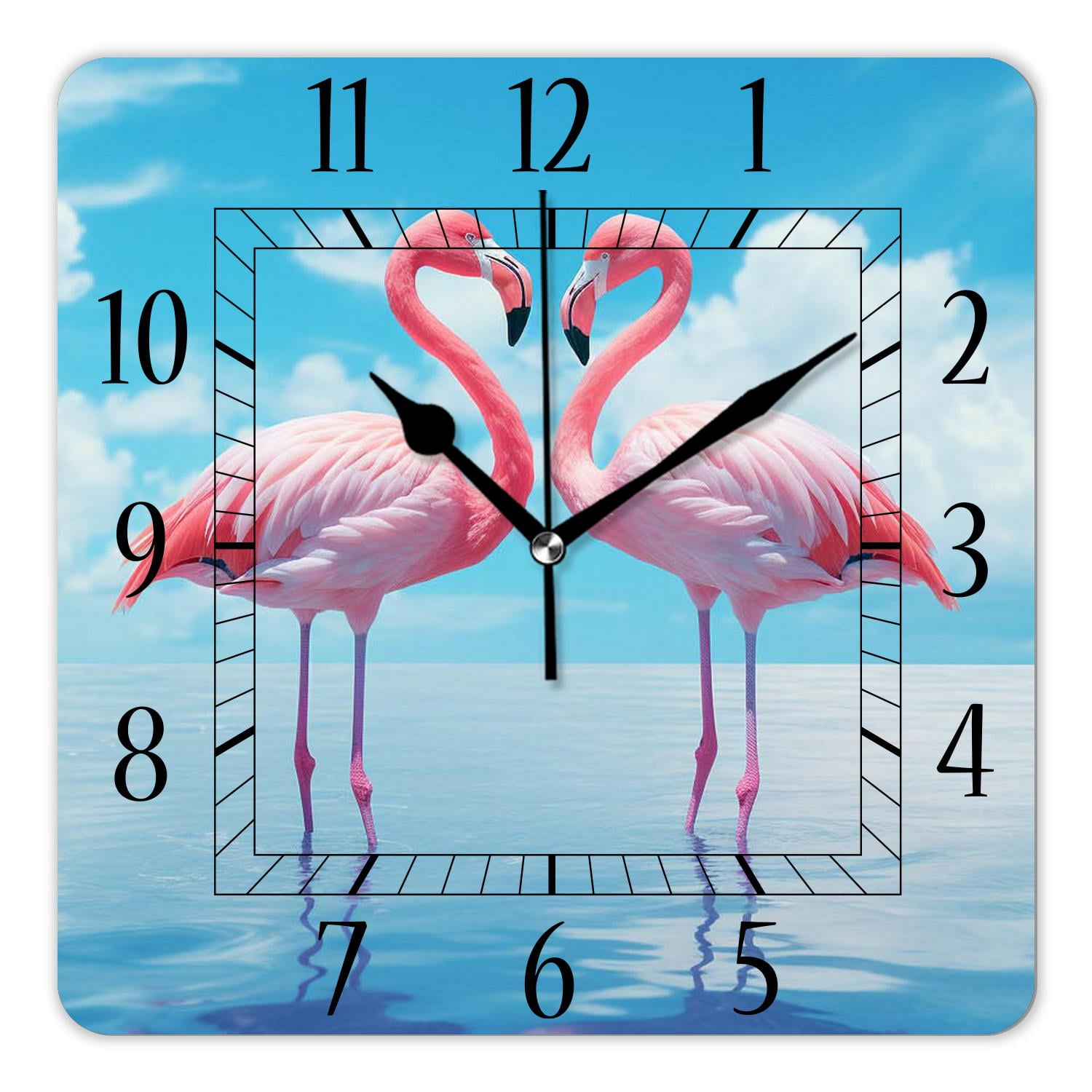 16 Inch Wall Clock Battery Operated Square Clock Decorative for Office ...