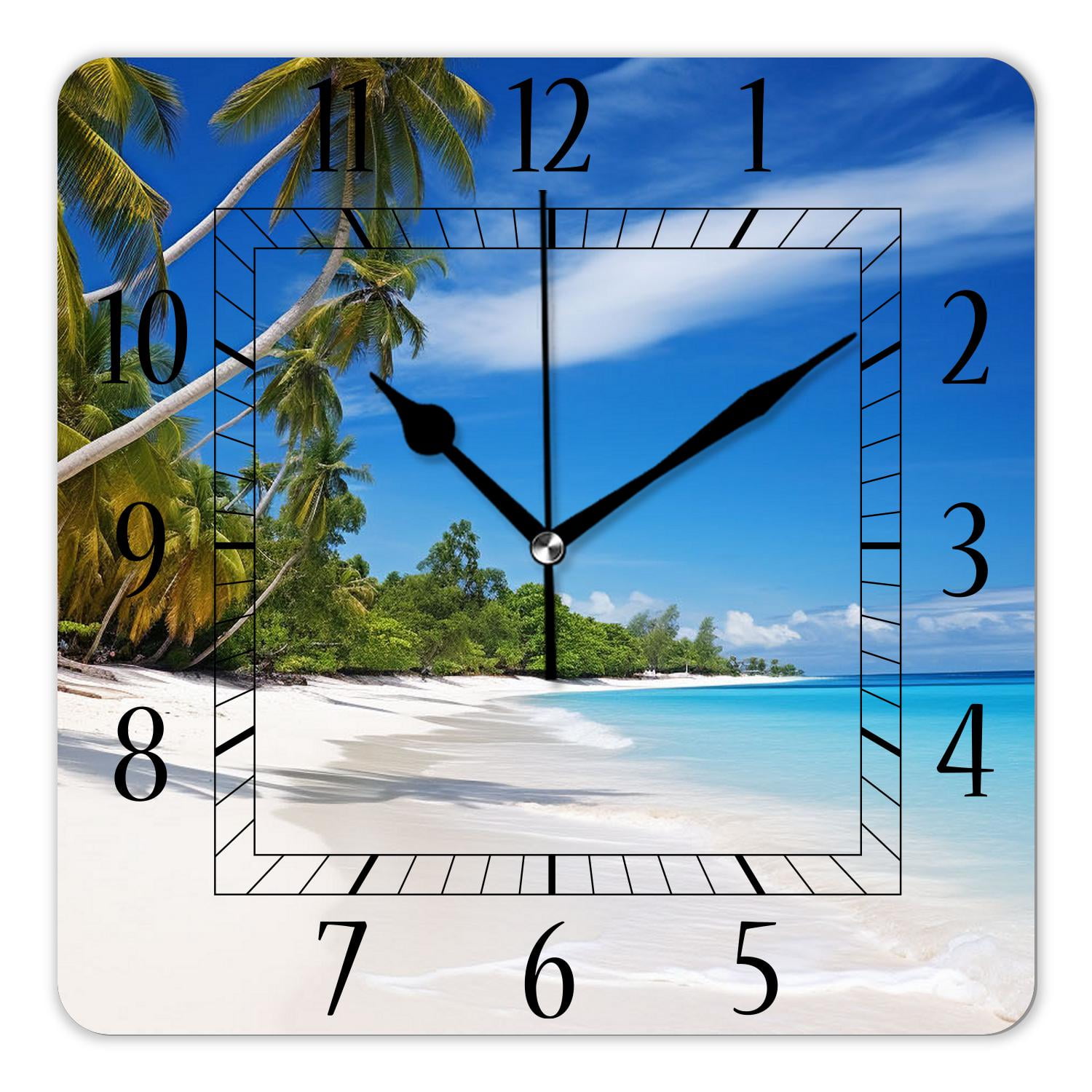 16 Inch Wall Clock Battery Operated Square Clock Decorative for Office ...