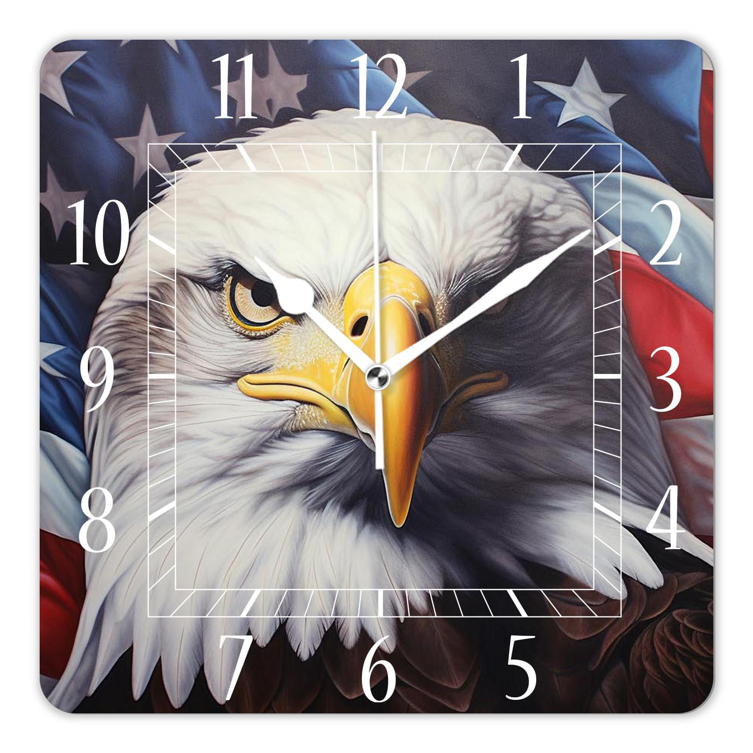 16 Inch Wall Clock Battery Operated Square Clock Decorative for Office ...