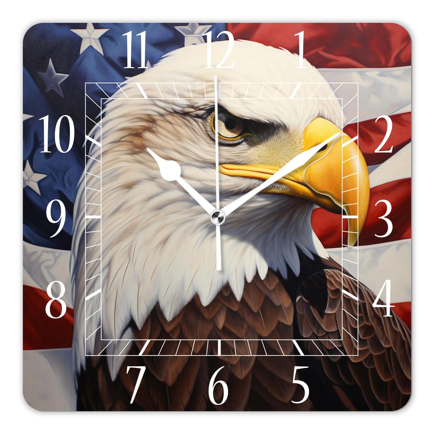 16 Inch Wall Clock Battery Operated Square Clock Decorative for Office ...