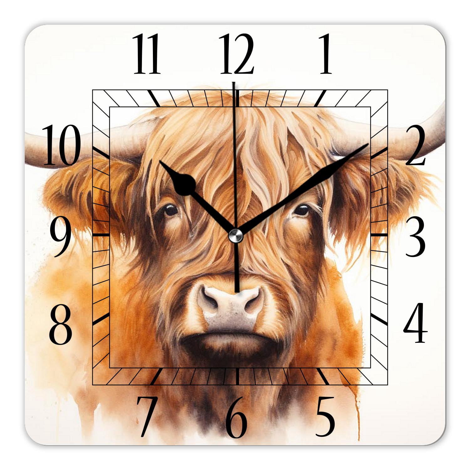 16 Inch Wall Clock Battery Operated Square Clock Decorative for Office ...