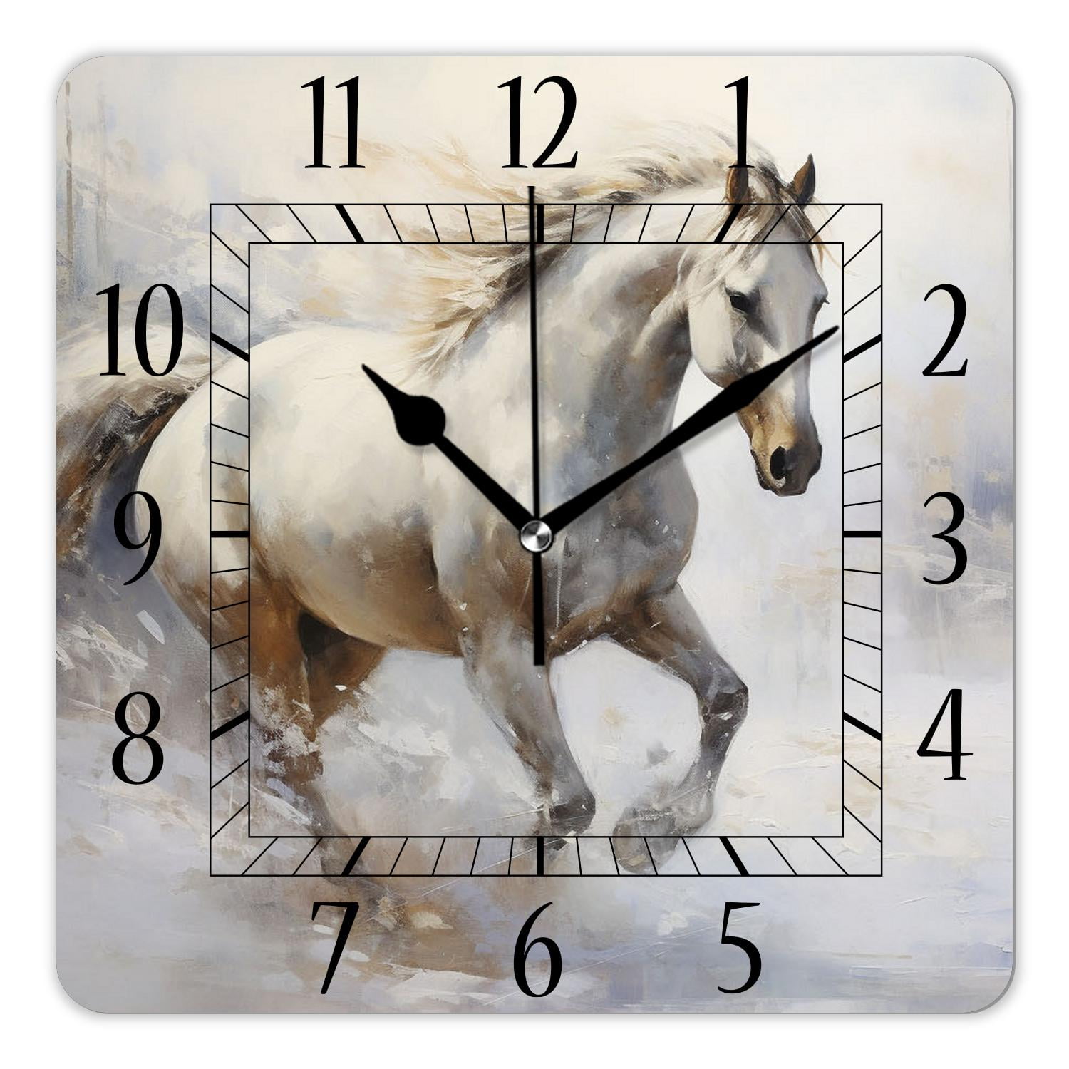 16 Inch Wall Clock Battery Operated Square Clock Decorative for Office ...