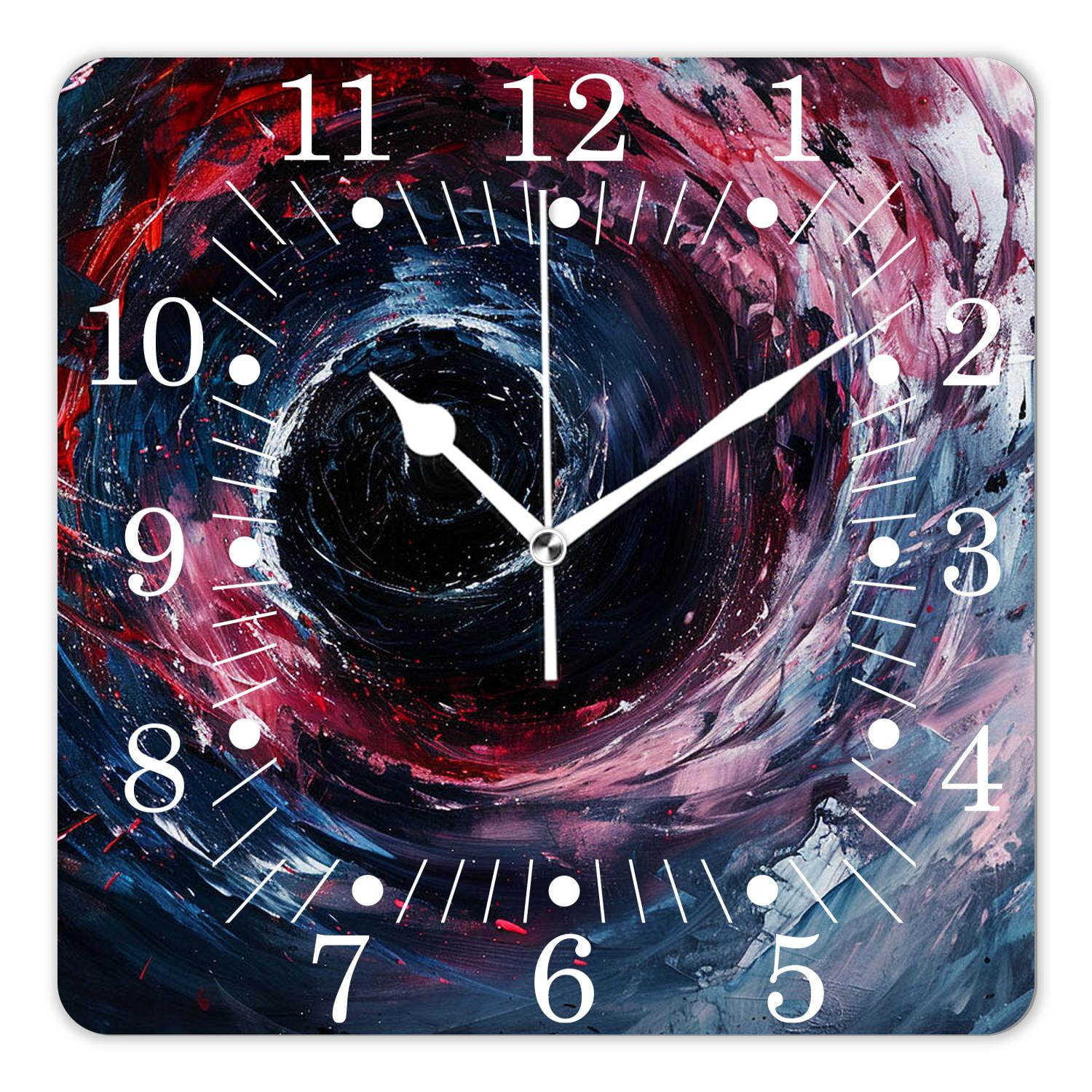 16 Inch Wall Clock Battery Operated Square Clock for Office, Kitchen ...