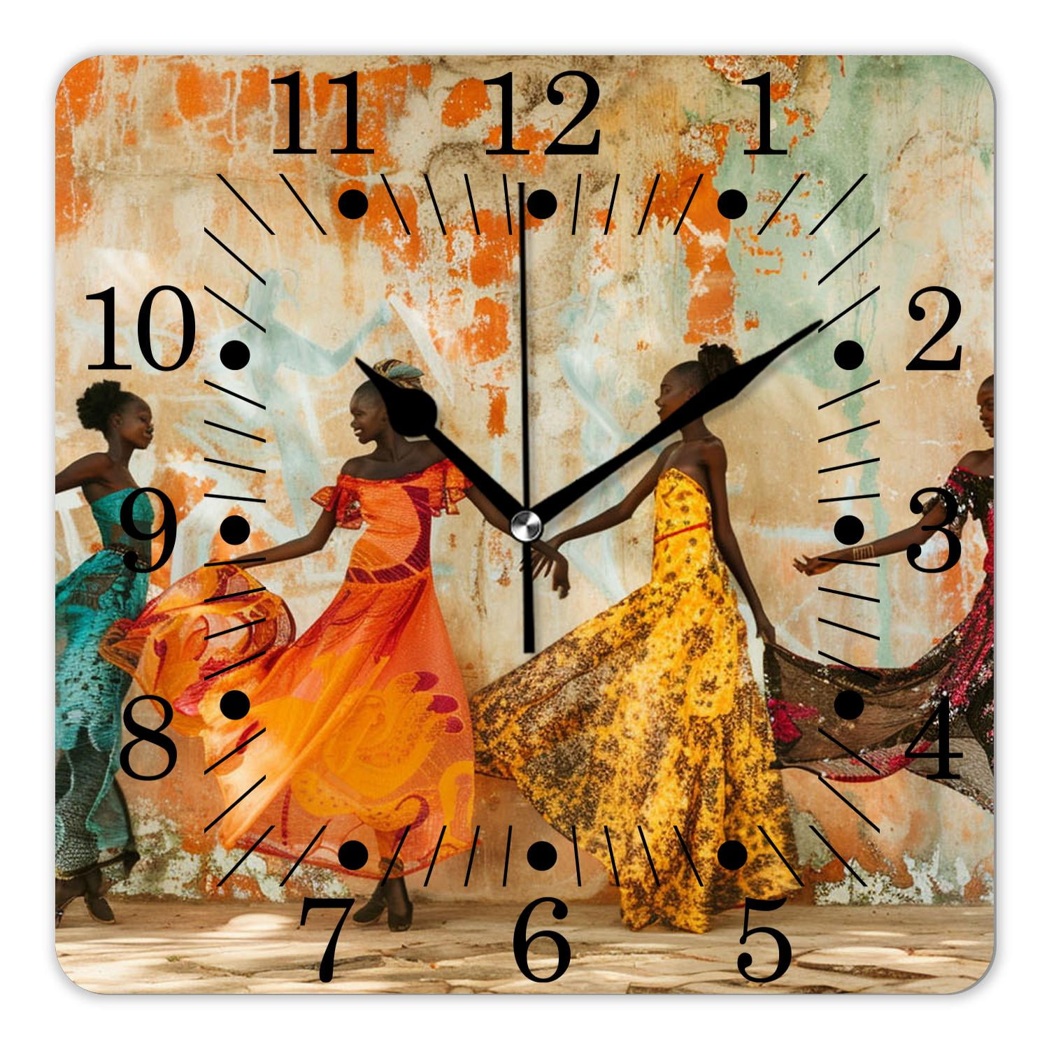 16 Inch Wall Clock Battery Operated Square Clock for Office, Kitchen ...