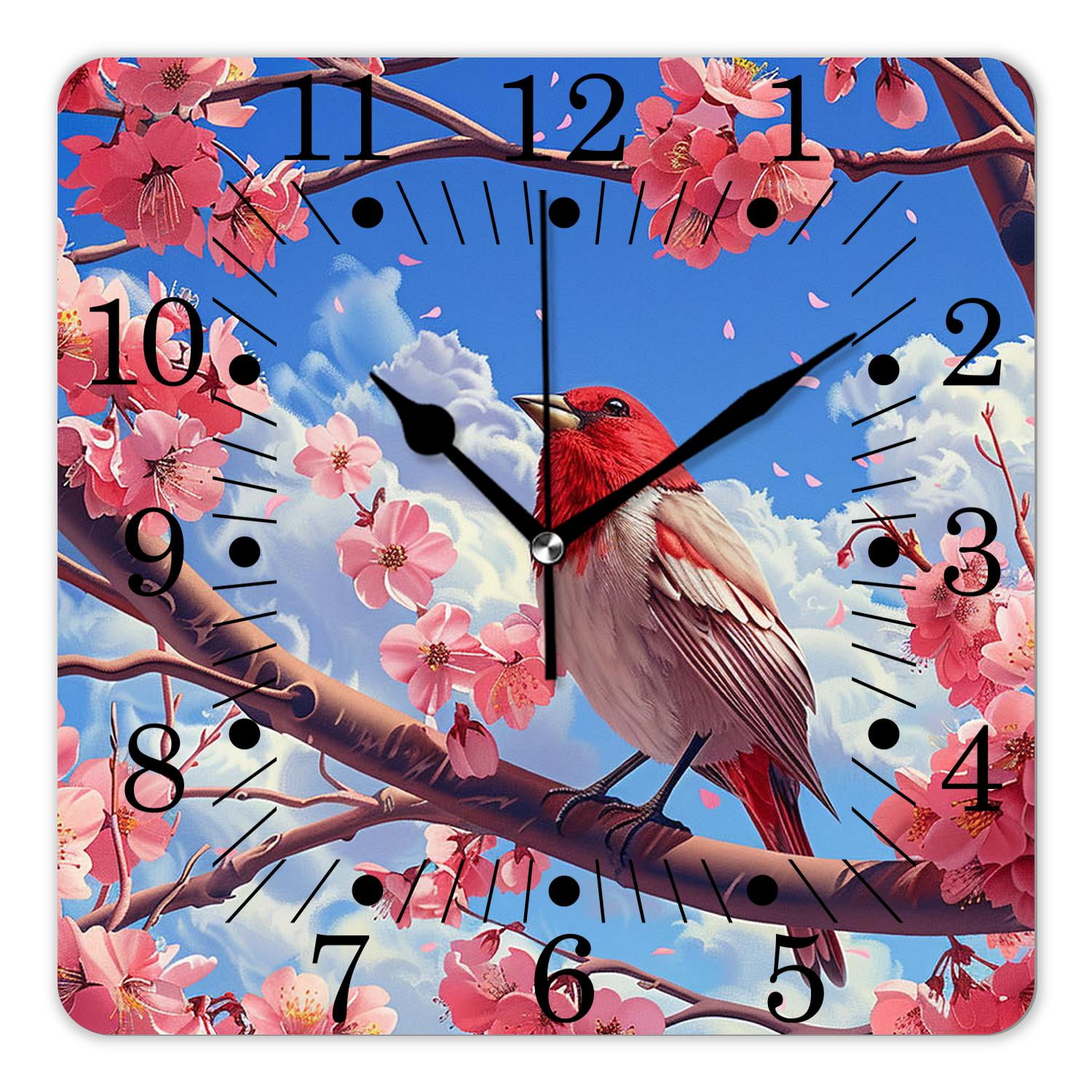 16 Inch Wall Clock Battery Operated Square Clock for Office, Kitchen ...