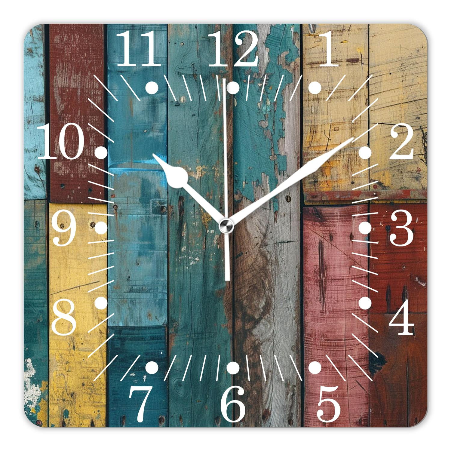 16 Inch Wall Clock Battery Operated Square Clock for Office, Kitchen ...