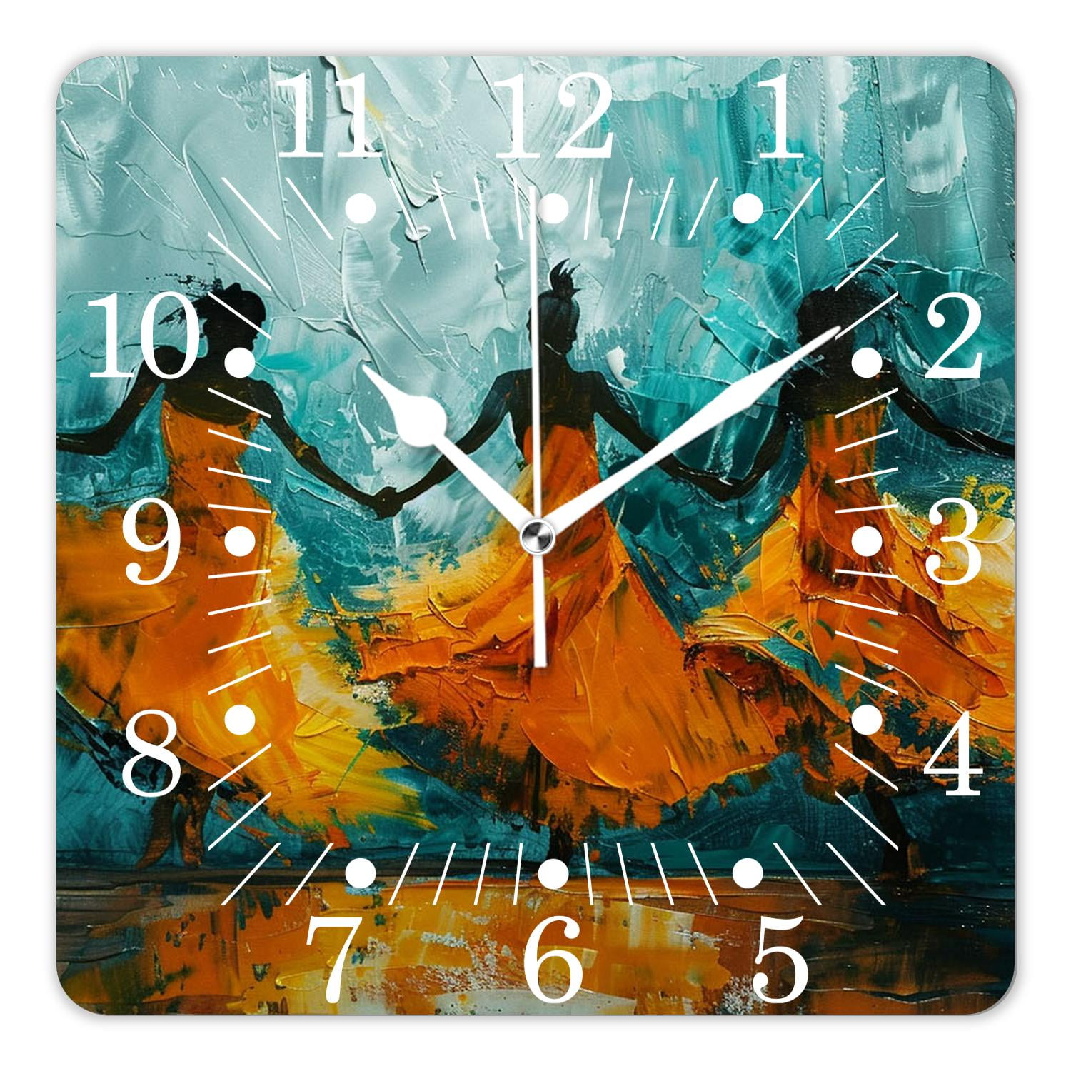 16 Inch Wall Clock Battery Operated Square Clock for Office, Kitchen ...