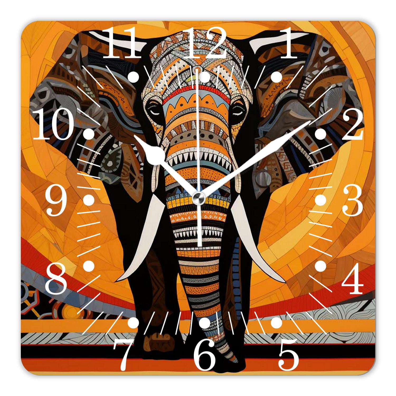 16 Inch Wall Clock Battery Operated Square Clock for Office, Kitchen ...