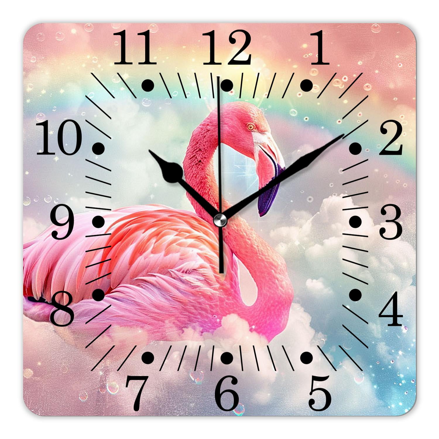 16 Inch Wall Clock Battery Operated Square Clock for Office, Kitchen ...