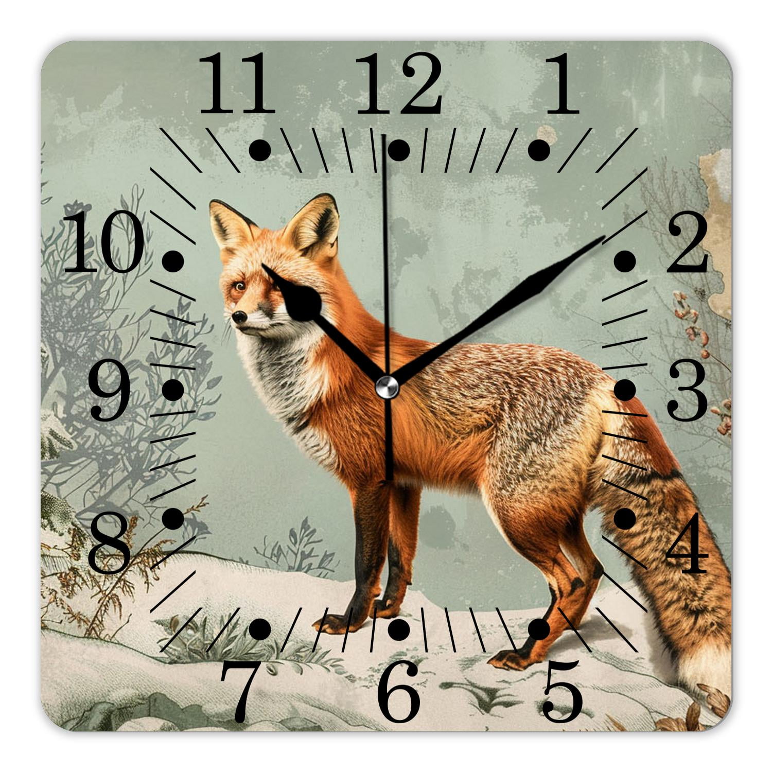 16 Inch Wall Clock Battery Operated Square Clock for Office, Kitchen ...