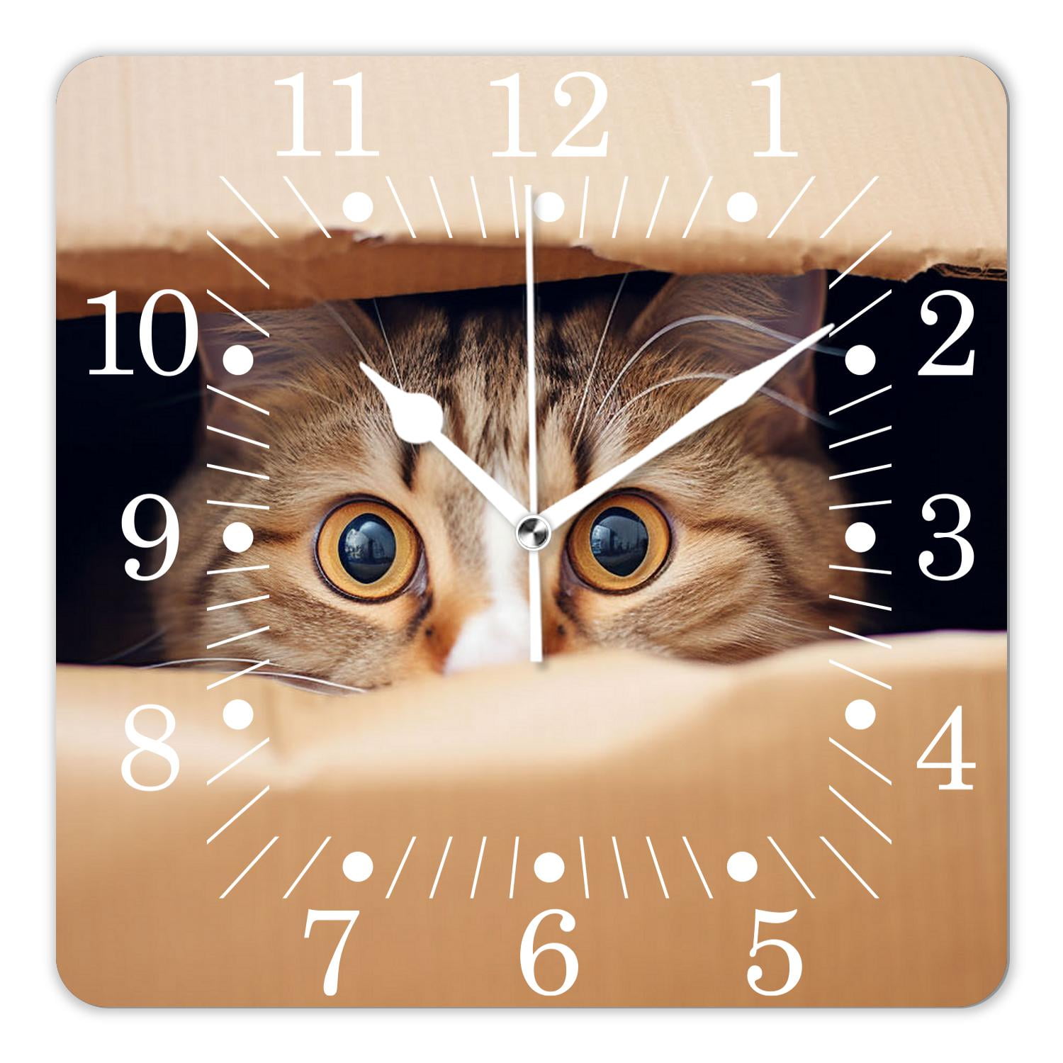 16 Inch Wall Clock Battery Operated Square Clock for Office, Kitchen ...
