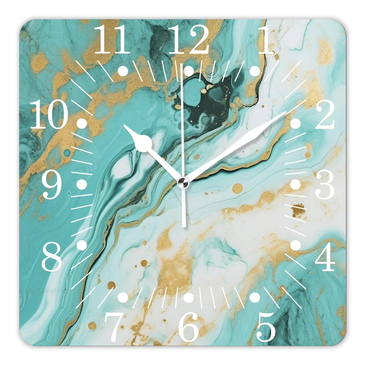 16 Inch Wall Clock Battery Operated Square Clock for Office, Kitchen ...