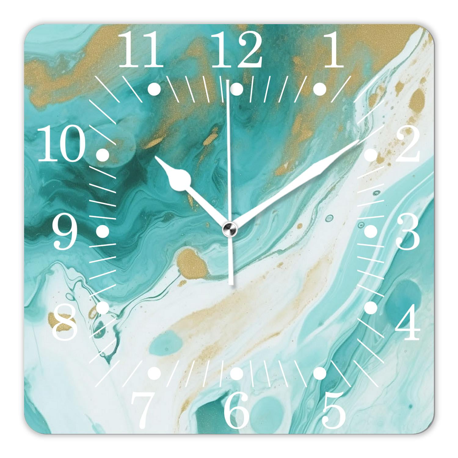 16 Inch Wall Clock Battery Operated Square Clock for Office, Kitchen ...